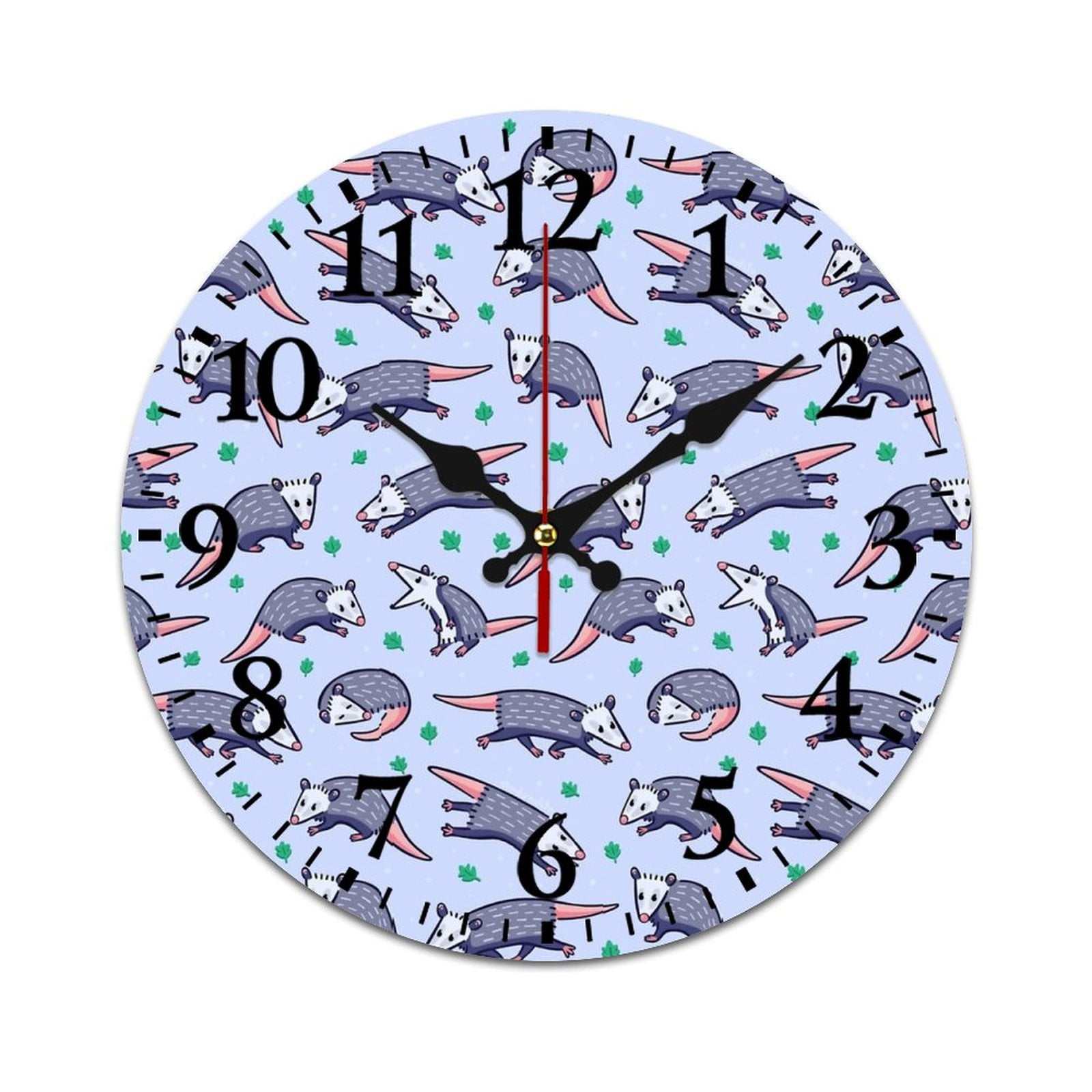 Opossum Pattern Mouse Wall Clock Modern Design Clocks Wall Hanging Home ...