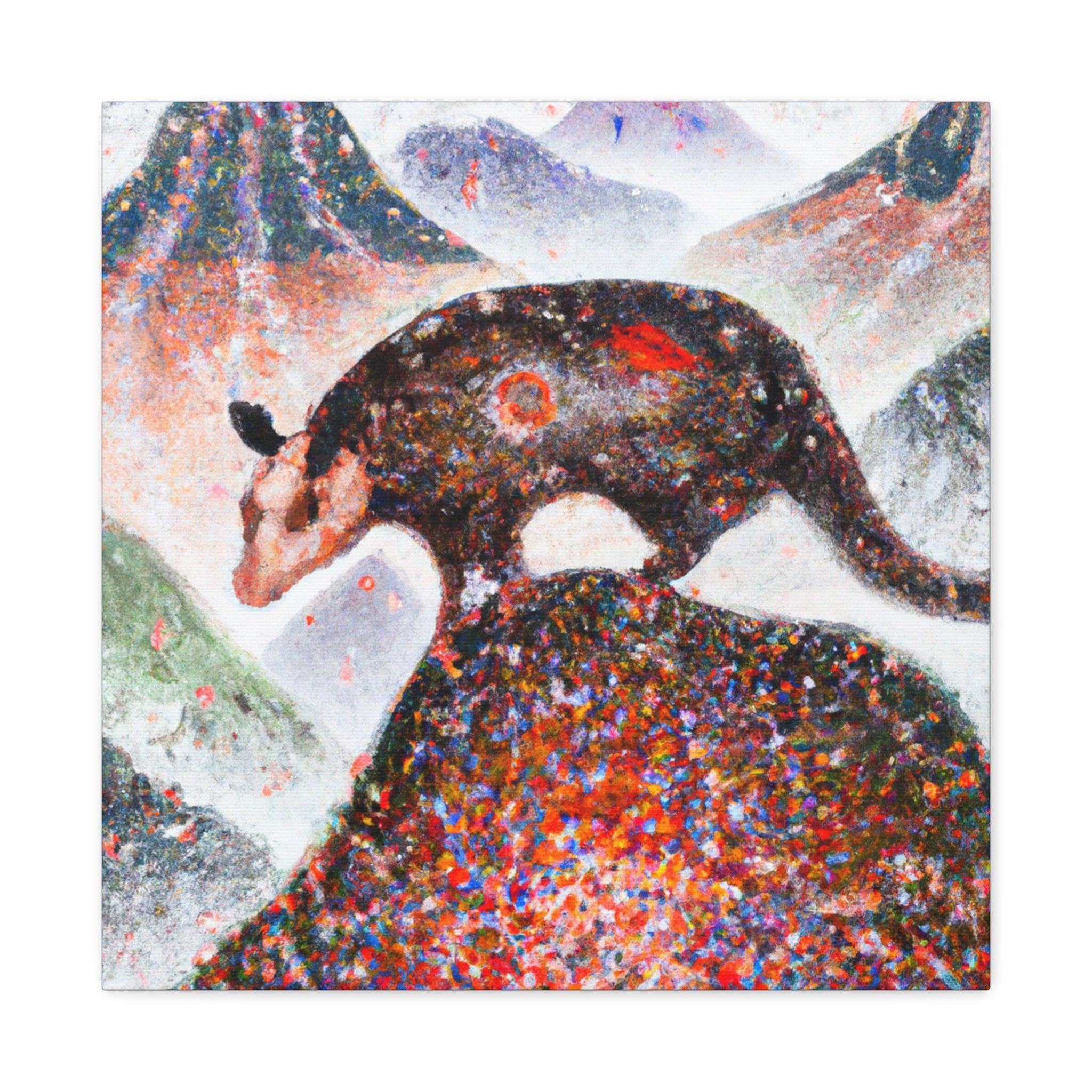 Opossum Pointillism Dream. - Canvas - Walmart.com