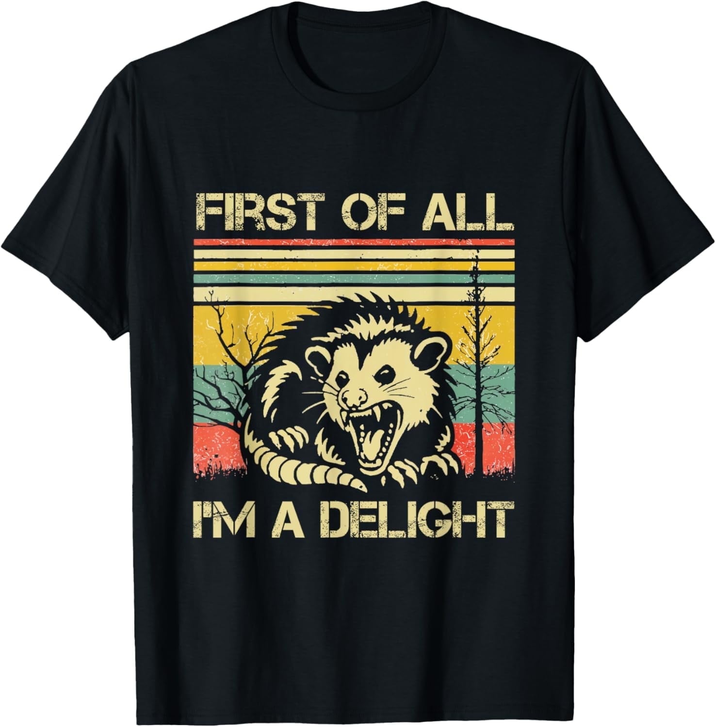 Opossum Possum First Of All I'm A Delight Sarcastic Angry T-Shirt ...