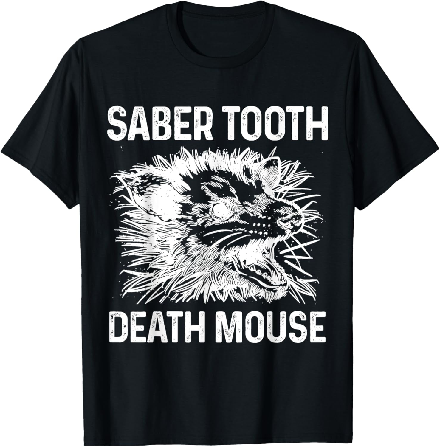 Opossum Saber Tooth Death Mouse Funny Possum T-Shirt - Walmart.com