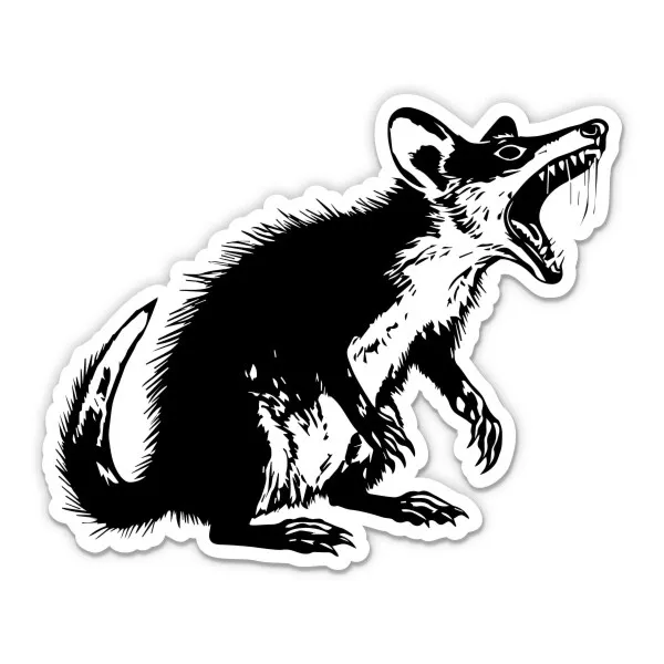 Opossum Screaming Sticker Phone Decal Water Bottle Stickers Car Decals ...