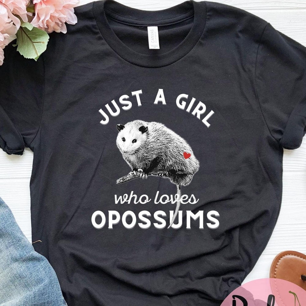 Opossum Shirt, Just a Girl Loves Opossums, Opossum Obsessed Gift ...