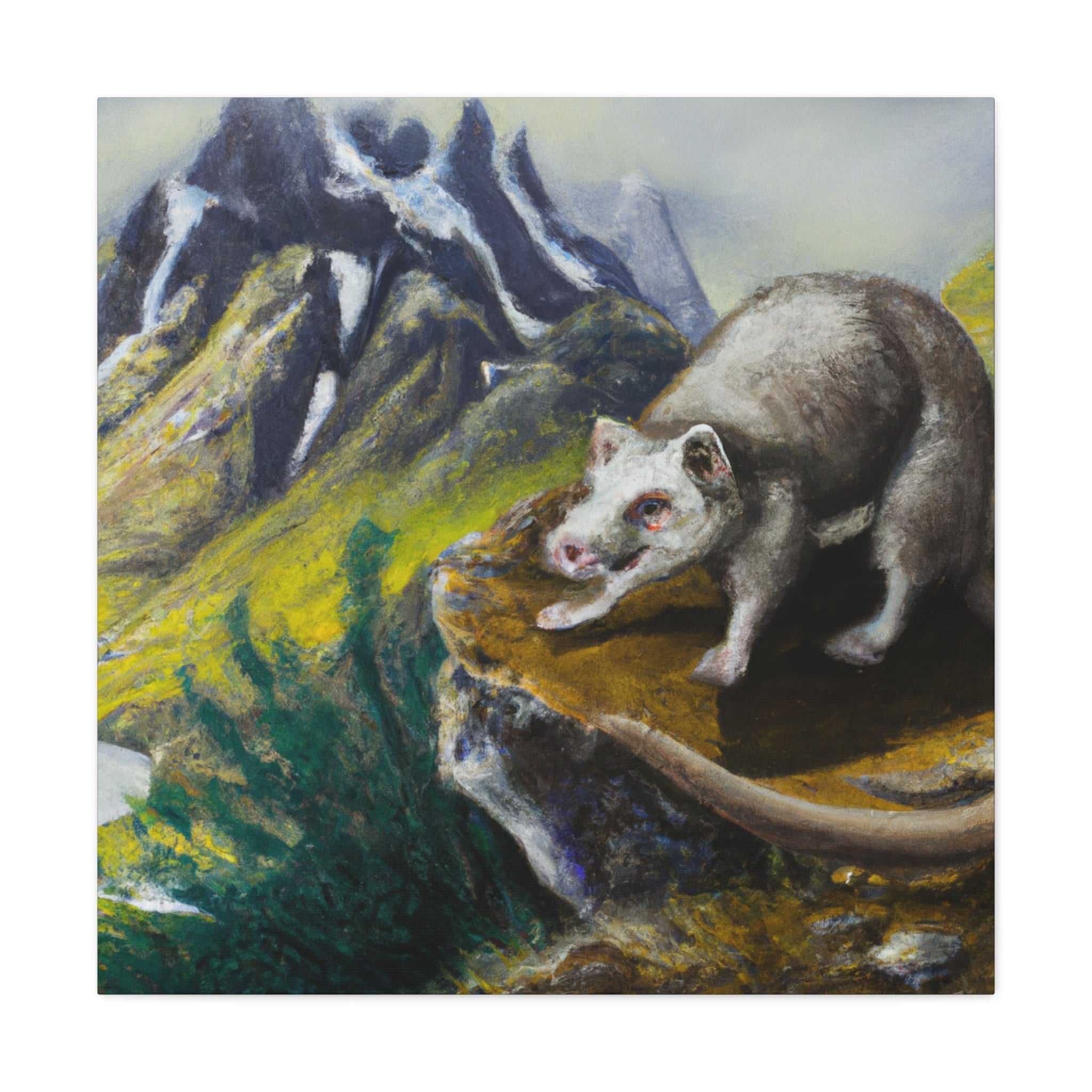 "Opossum in Moonlight". - Canvas - Walmart.com