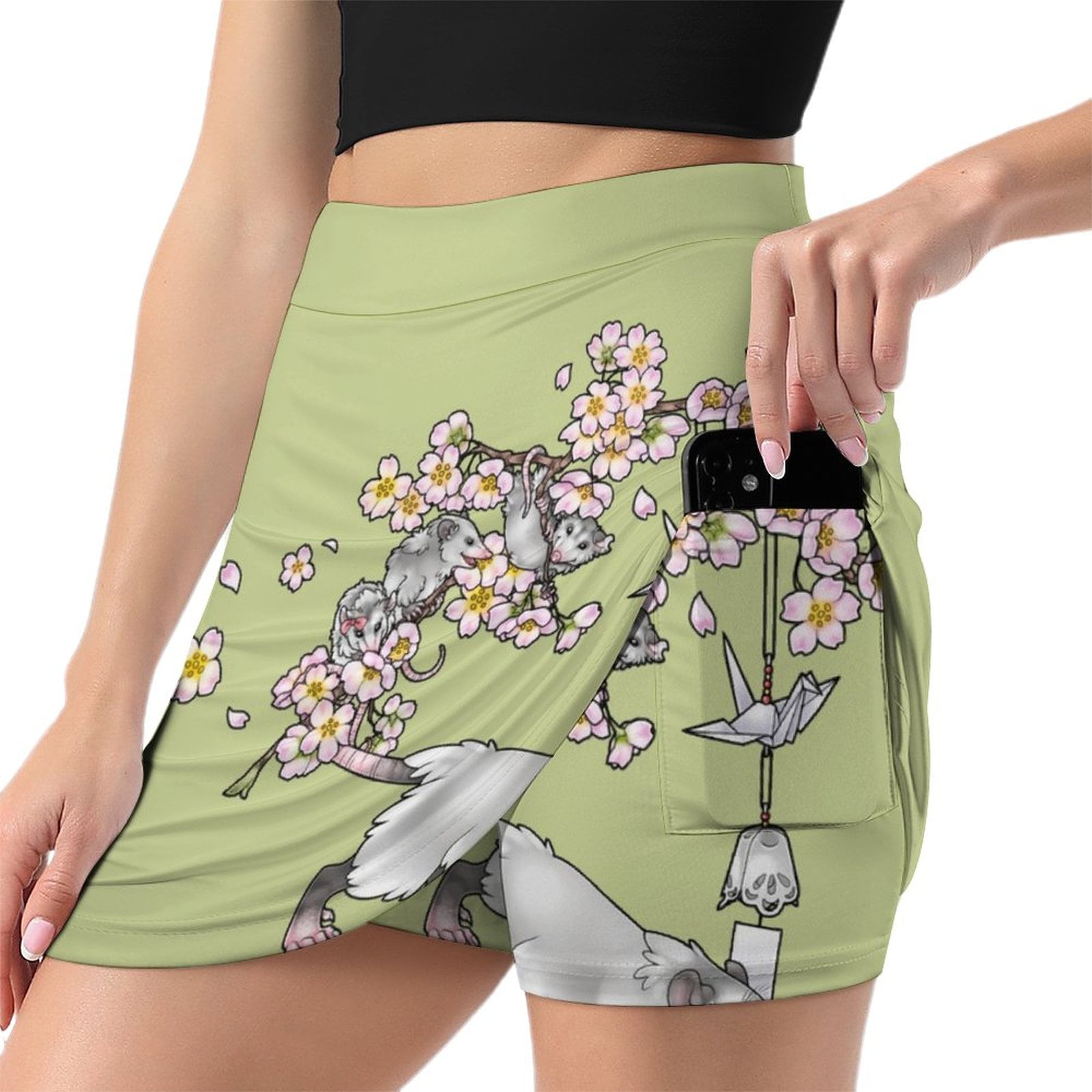Opossums and Cherry Blossoms 3 Light proof trouser skirt Female ...