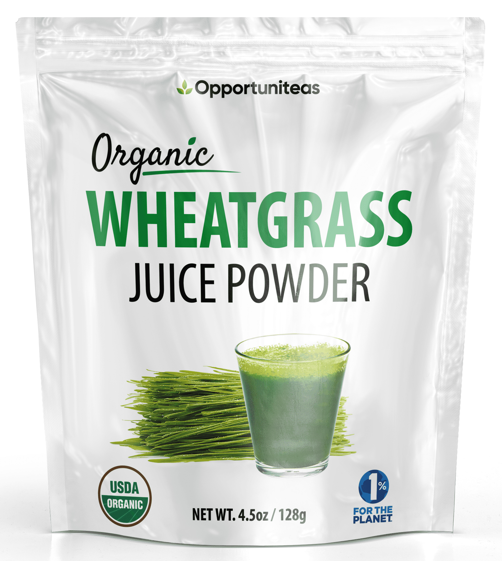 Opportuniteas Organic Raw Wheatgrass Juice Powder - Grown & Dried in ...