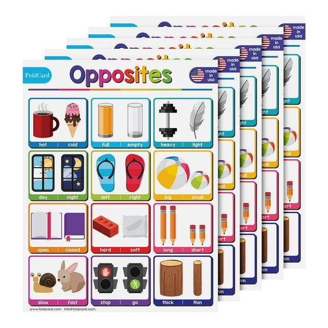Opposites Chart for Preschool to Grade 1 Kids – Bright and Colorful ...