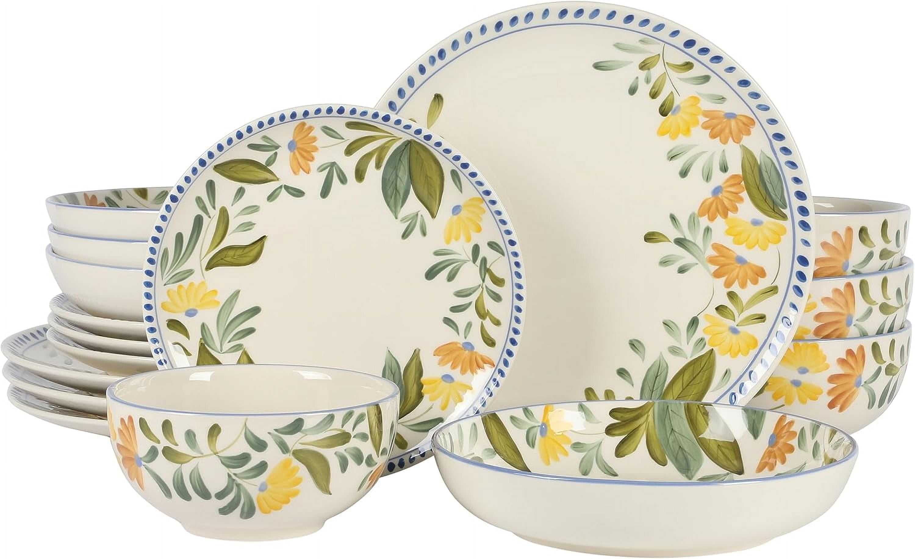 Oprah's Favorite Things - Posy Blossom Double Bowl Hand Painted ...