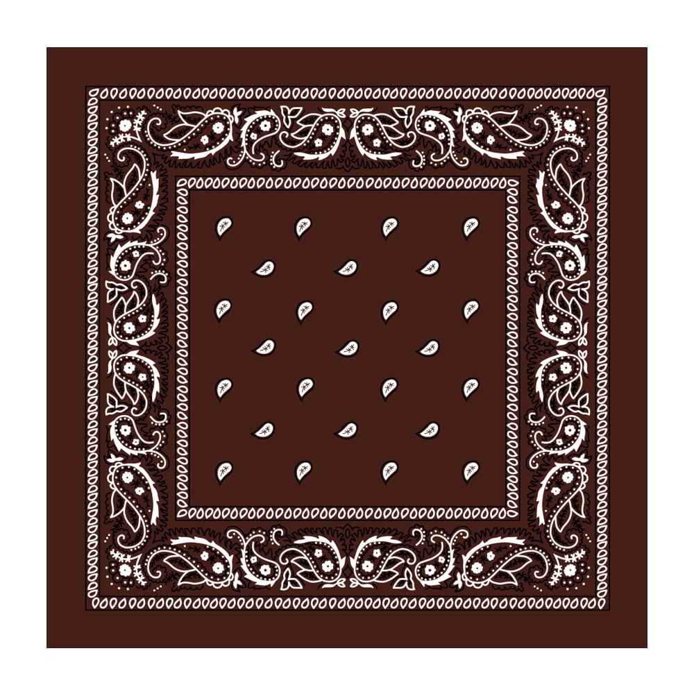 Opromo 6 Pcs 100% Cotton Paisley Bandana, 22" W x 22" H-Brown - Walmart.com