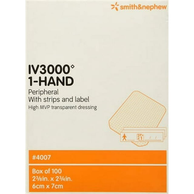 Opsite IV3000 1 Hand IV Dressing, 2.38 X 2.75 Inch, Smith & Nephew 4007 ...
