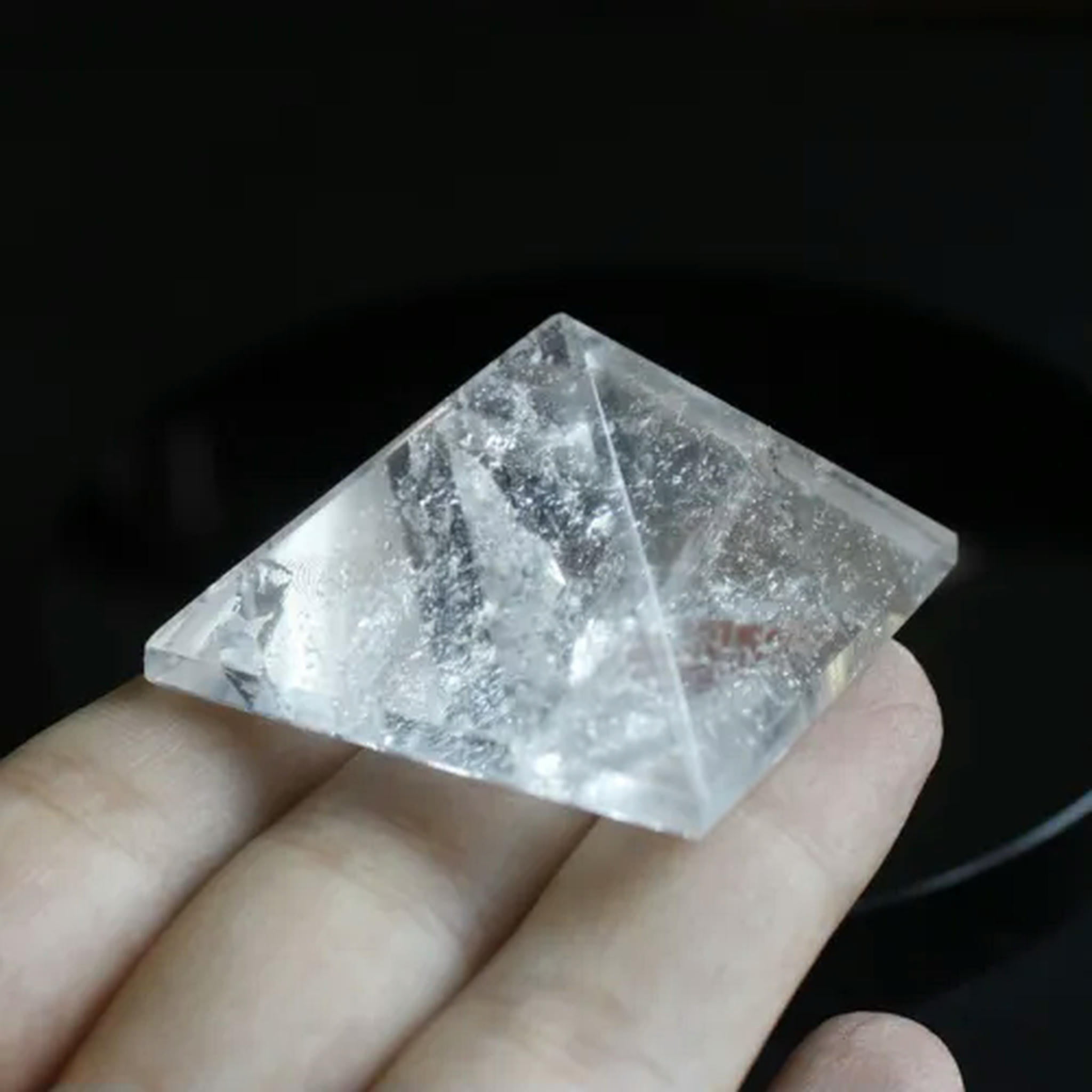 Opspring 2-6cm Natural Egyptian Pyramid Clear Quartz Crystal Triangle ...