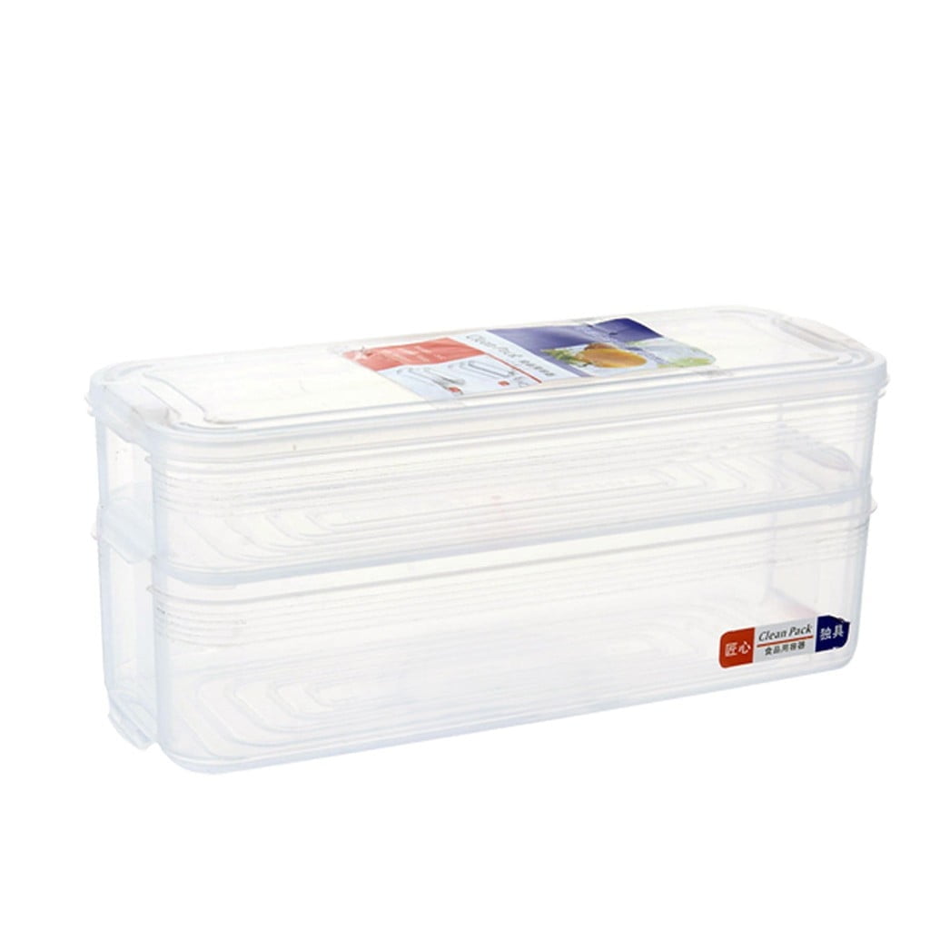 Opspring 2 Layer Fridge Organizer Bins, Stackable Refrigerator Drawers ...