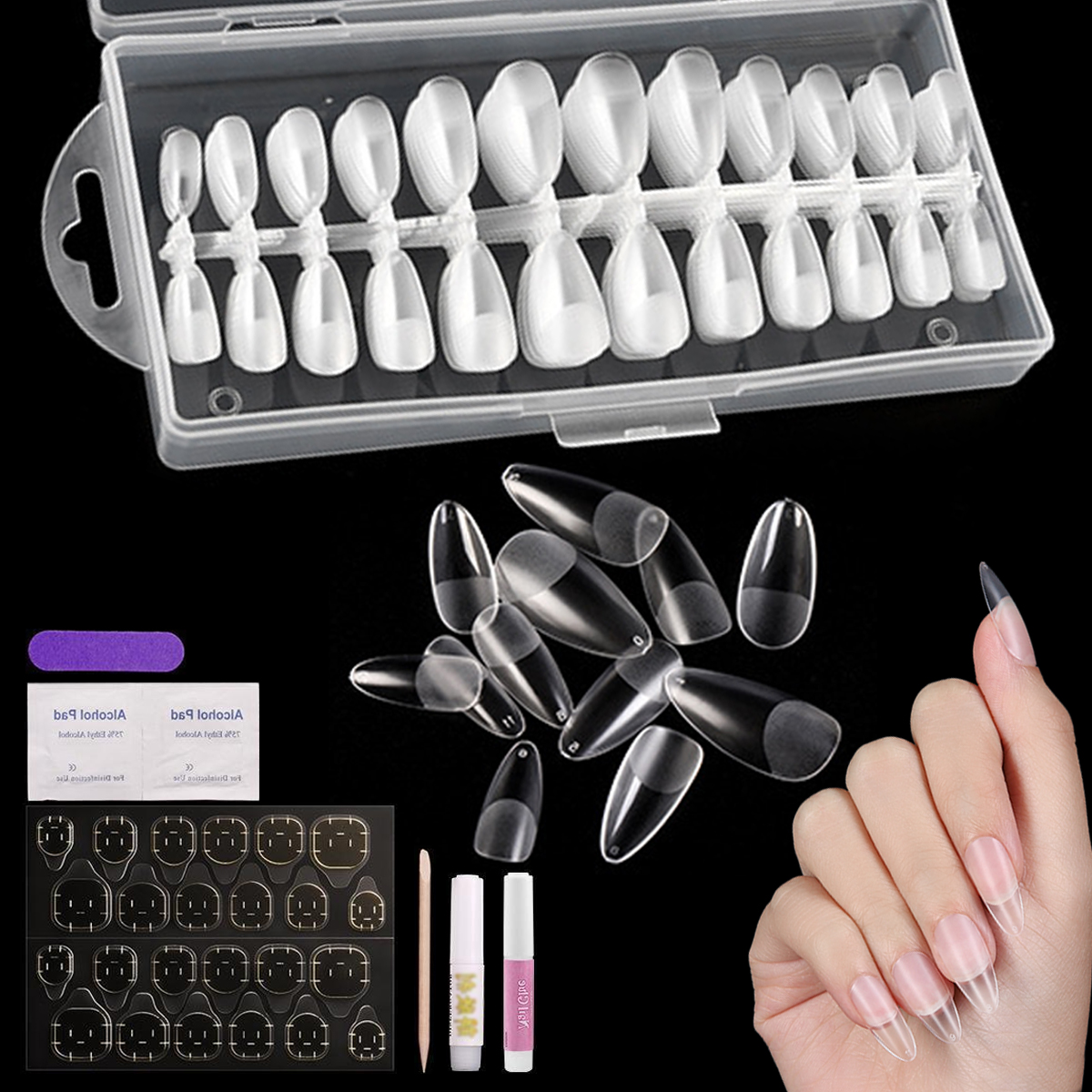 Dcenta 240 Piece Set of Nail Piece Transparent Sticker DIY Art ...