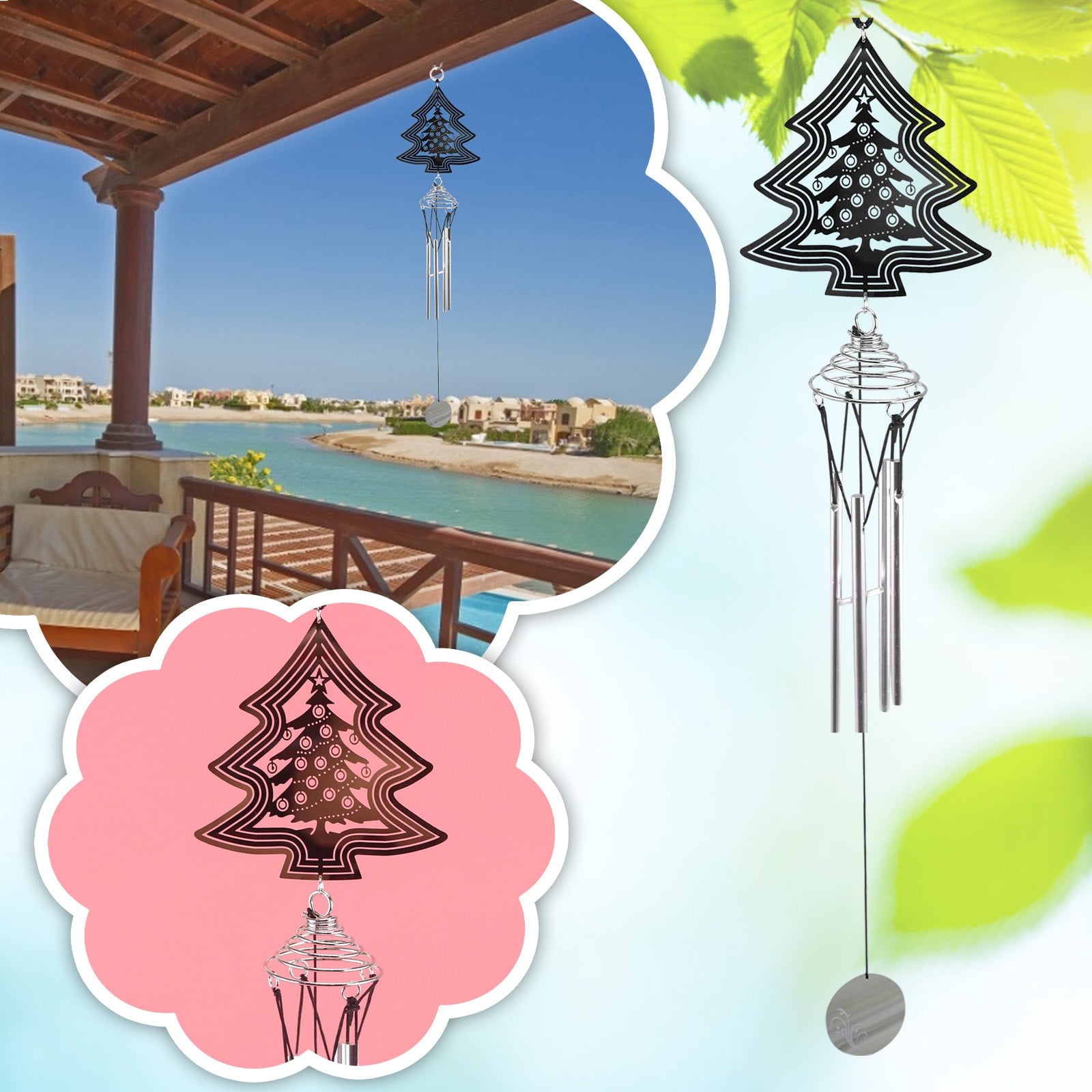 Opspring 3D Rotating Wind Chime F,Wind Chimes Outdoor Interior ...