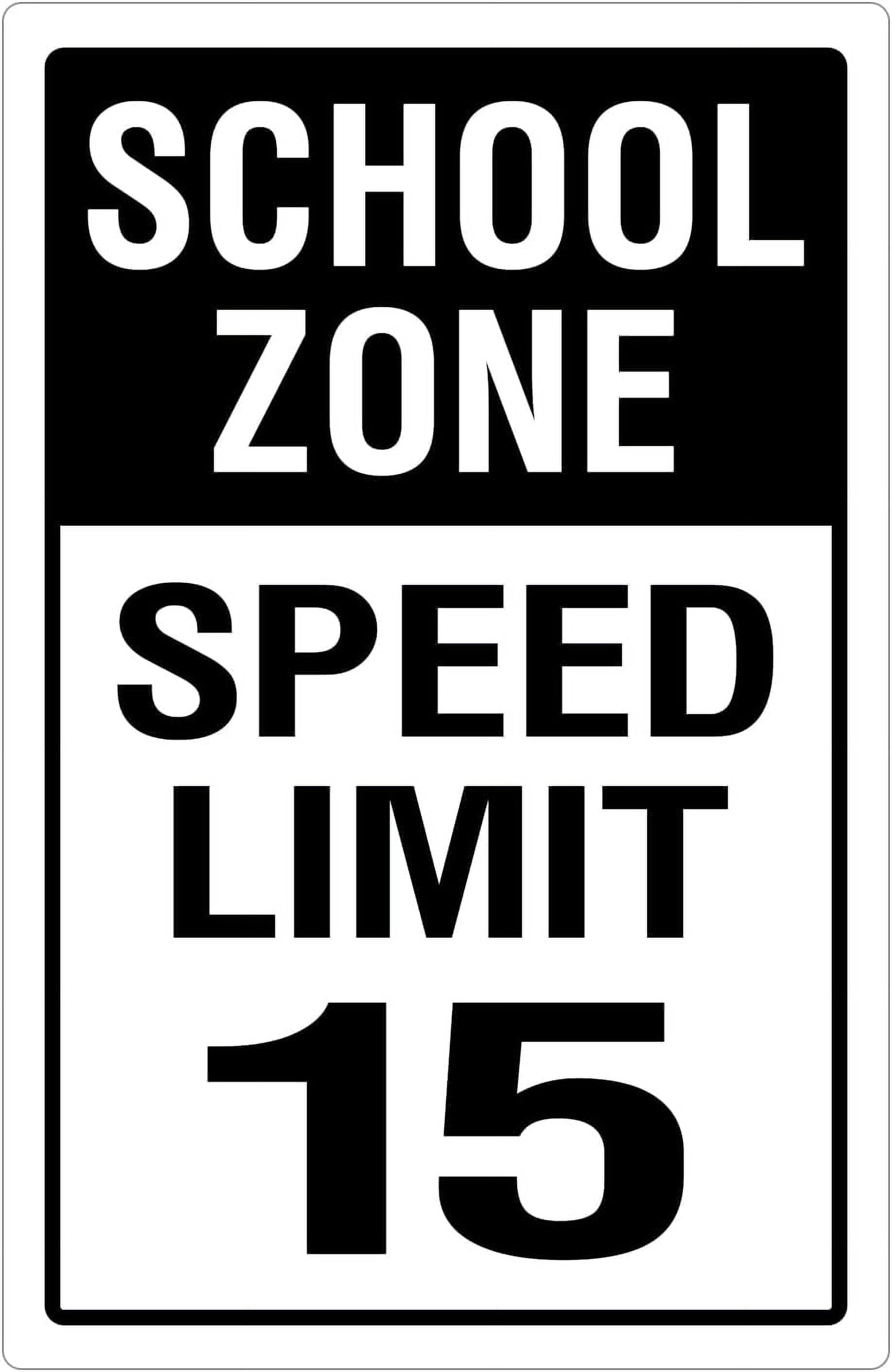 Opspring Aluminum Warning Metal Sign School Zone Speed Limit 15 Mph ...