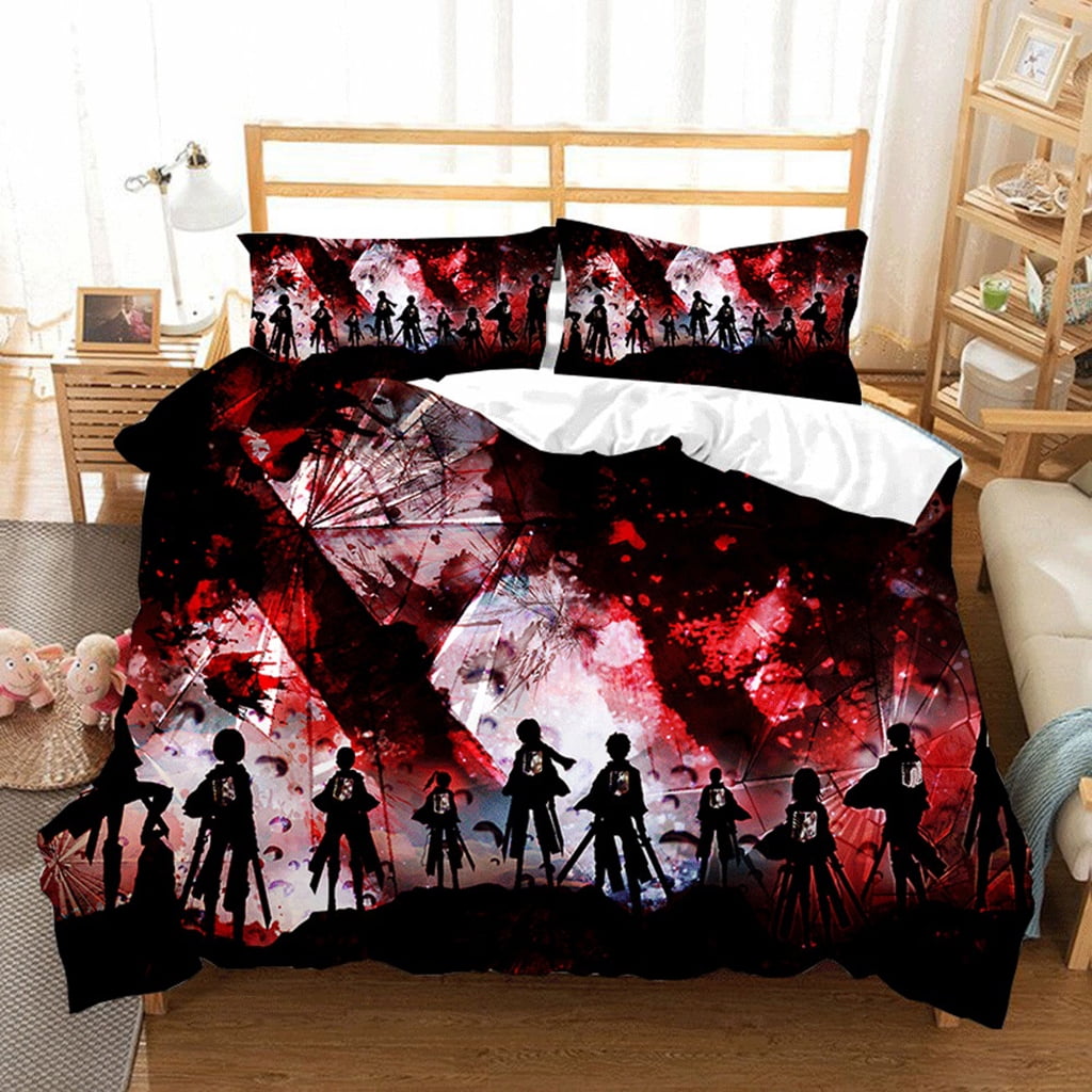 Opspring Attack on Titan AOT Eren Levi Ackerman Bed Set Full Size Japan ...