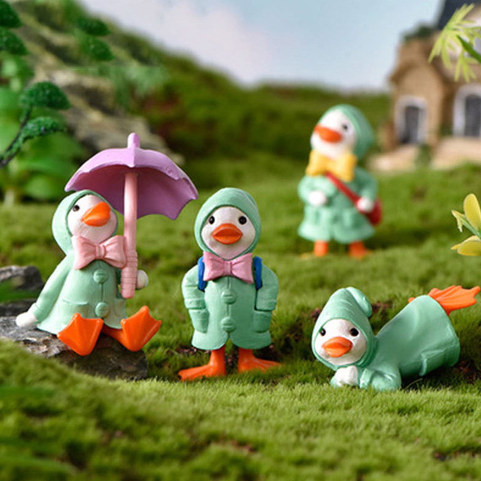 Opspring Clearance Home Decor Statue Mini Resin Duck Statue Tiny Ducks ...