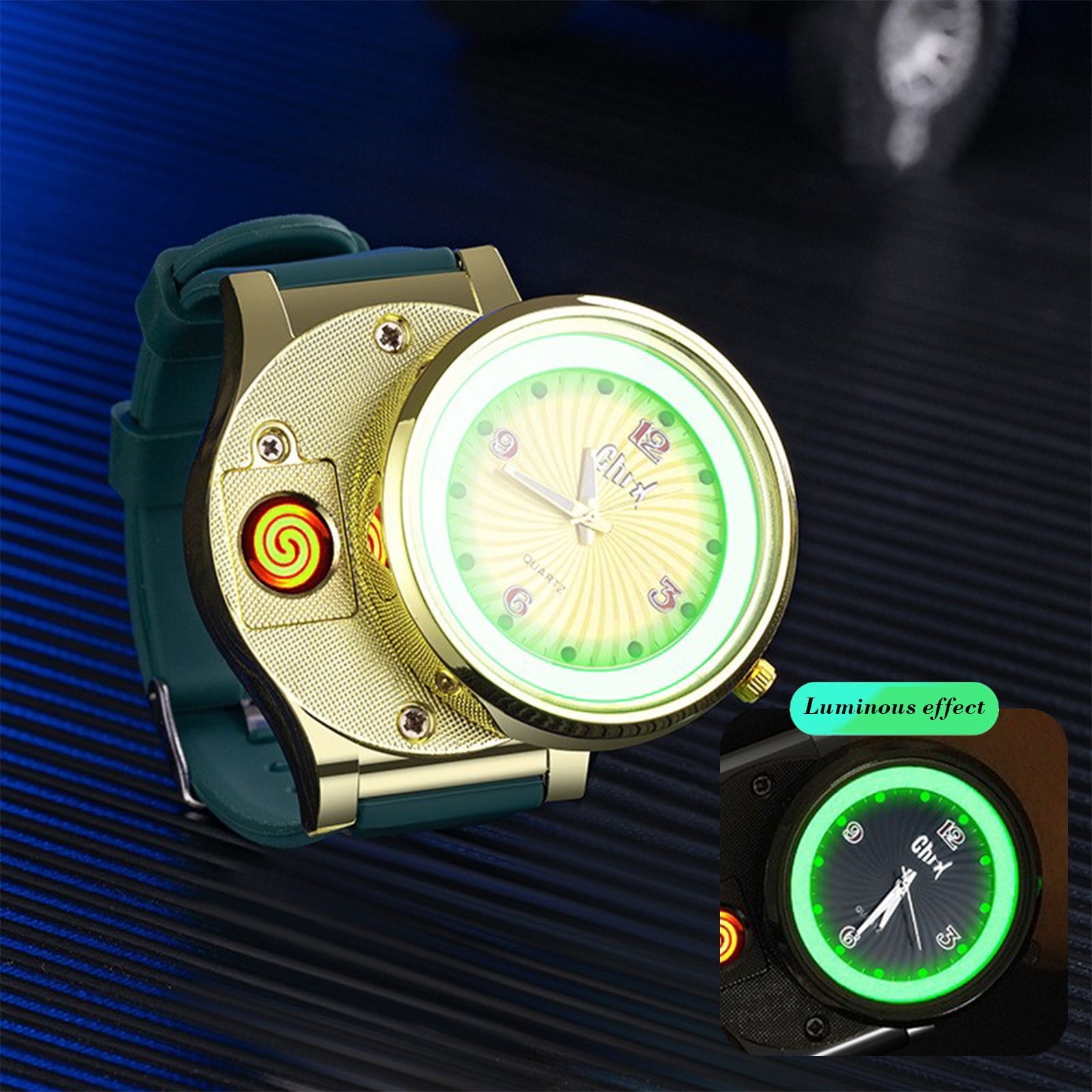 Opspring Cool Lighter with Clock Dial Electric Lighter with Display ...