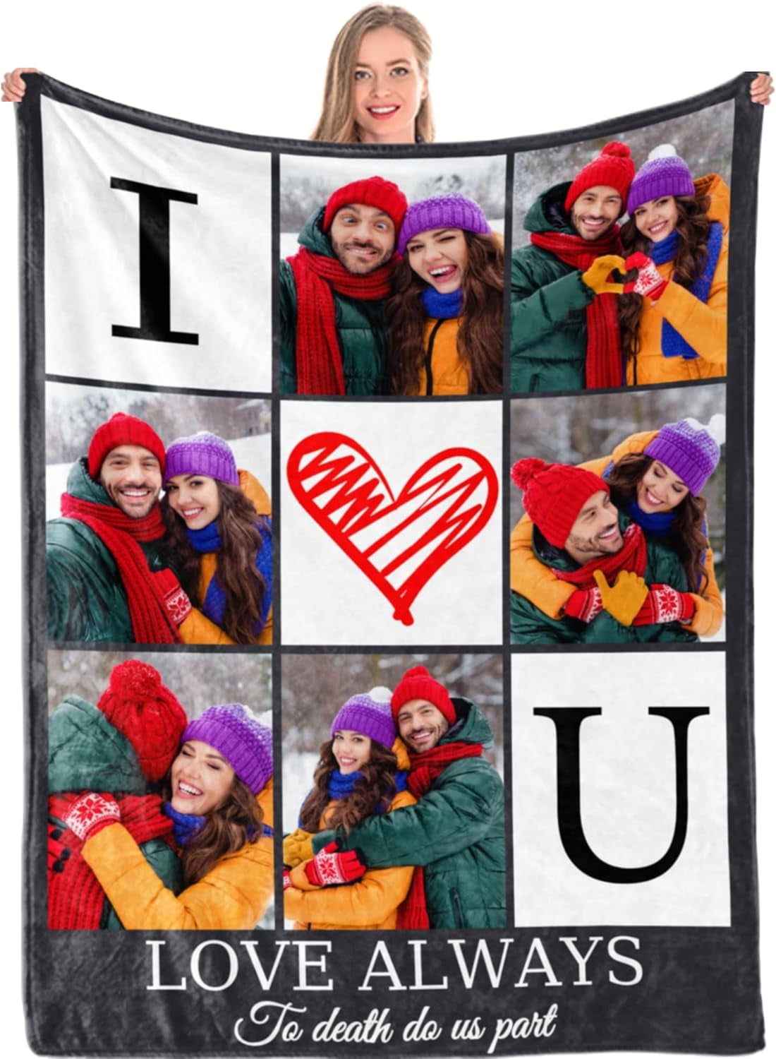 Opspring Custom Blanket Memorial Gift with Photo Text Collage: Made in ...