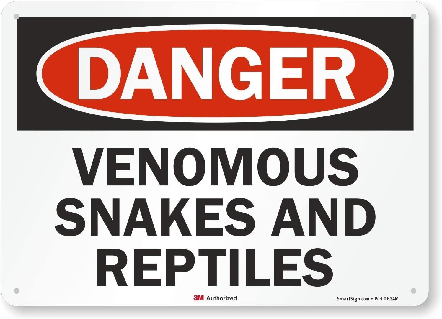 Opspring Danger Venomous Snakes and Reptiles Safety Sign Tin Signs ...