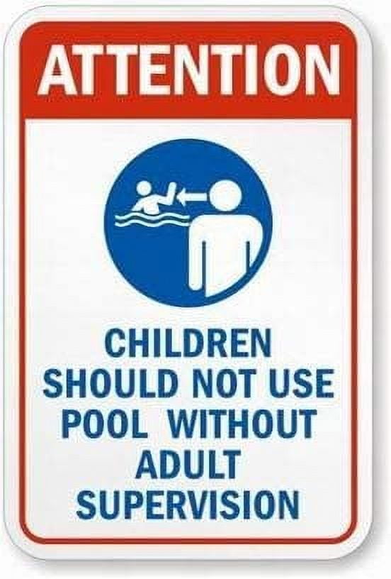 Opspring Garage Decor Sign Warning : Children Should NOT USE Pool ...