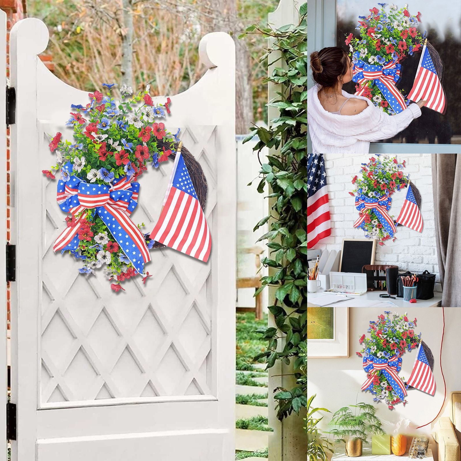 Opspring Garland Decoration Clearance,Front Door Decoration July 4th ...