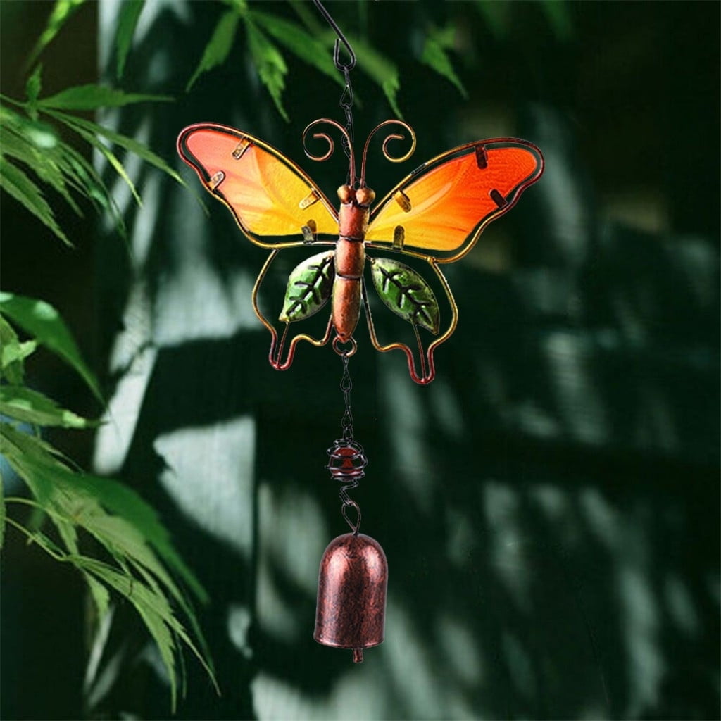 Opspring Large Butterfly Wind Chimes for Outside, Lovely & Pretty Green ...