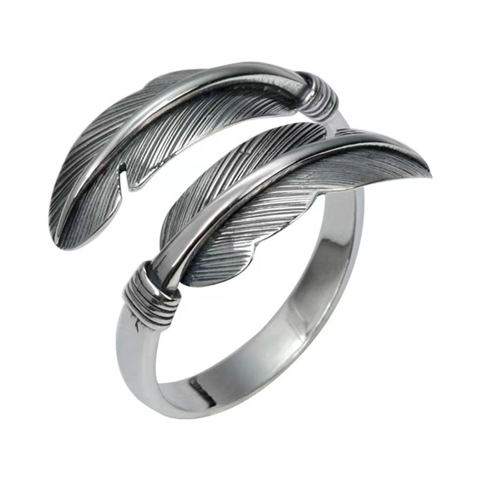 Opspring Old Ethnic Vintage Split Adjustable Feather Ring Old Ethnic ...