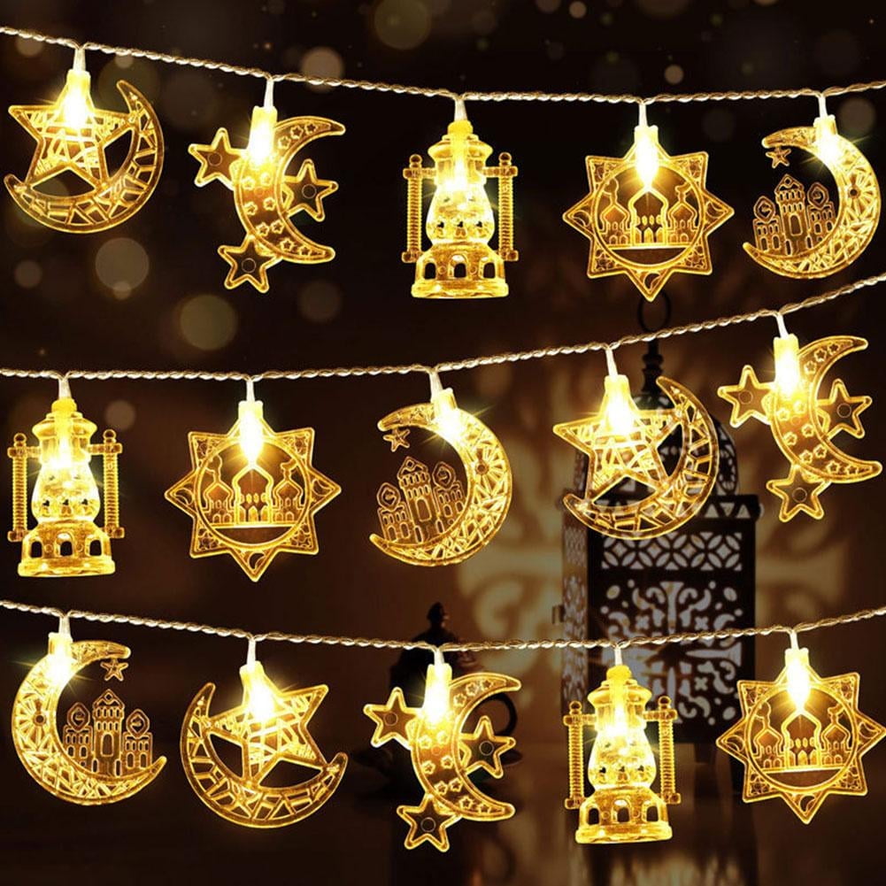 Opspring Ramadan 2024 Moon Star LED String Lights EID Mubarak Gift ...