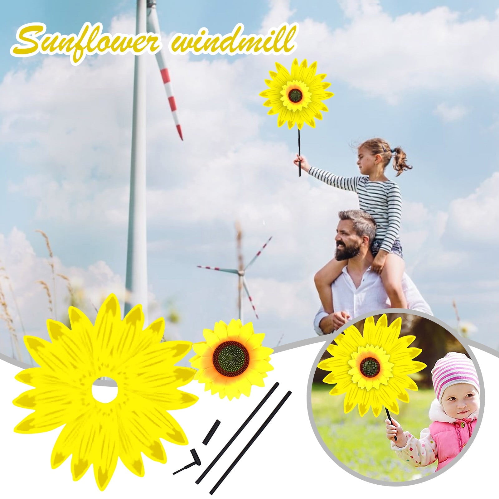 Opspring Shooting Props Clearance,Garden Decoration Sunflower Pinwheel ...