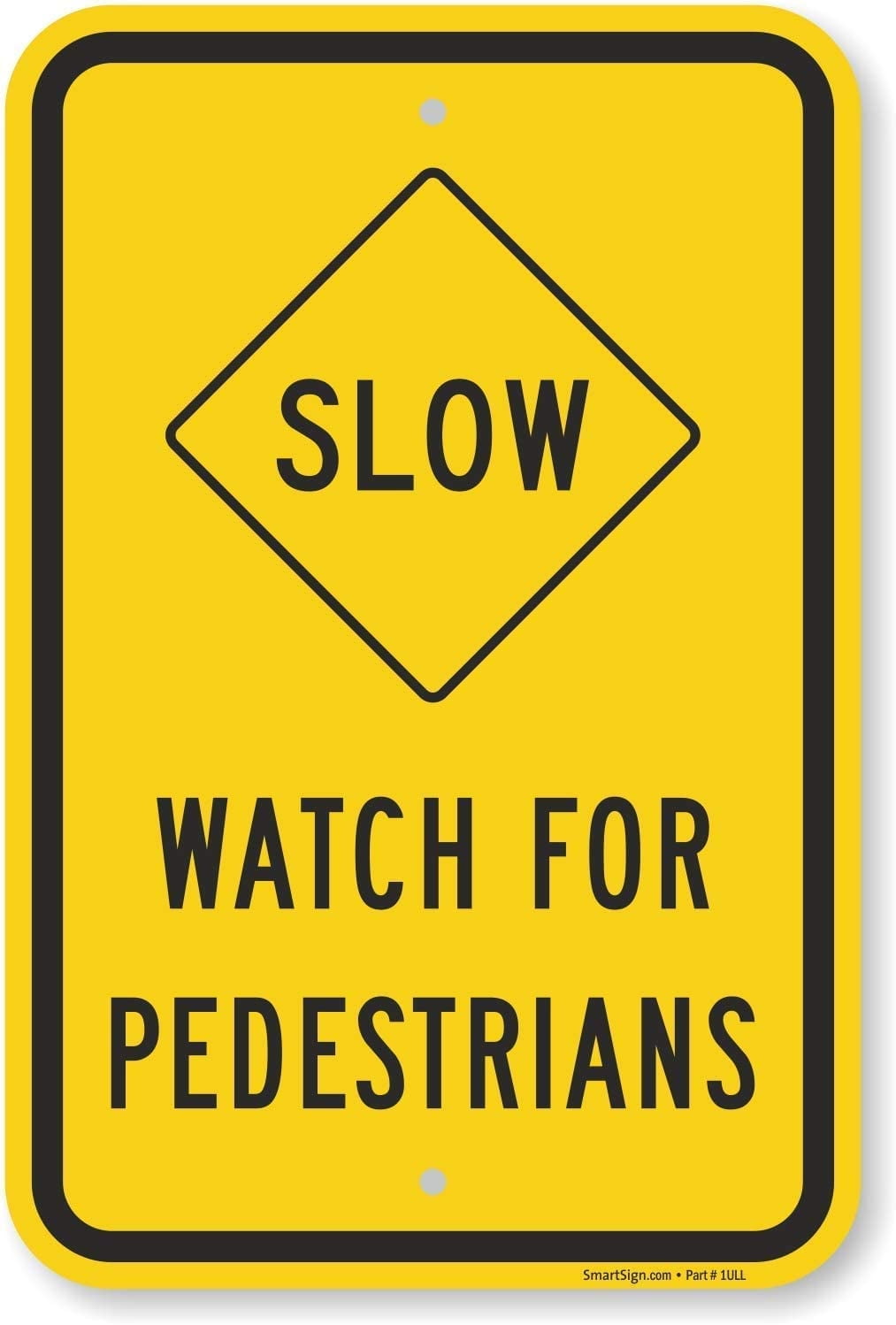 Opspring Slow Watch for Pedestrians Safety Sign Tin Signs Caution ...