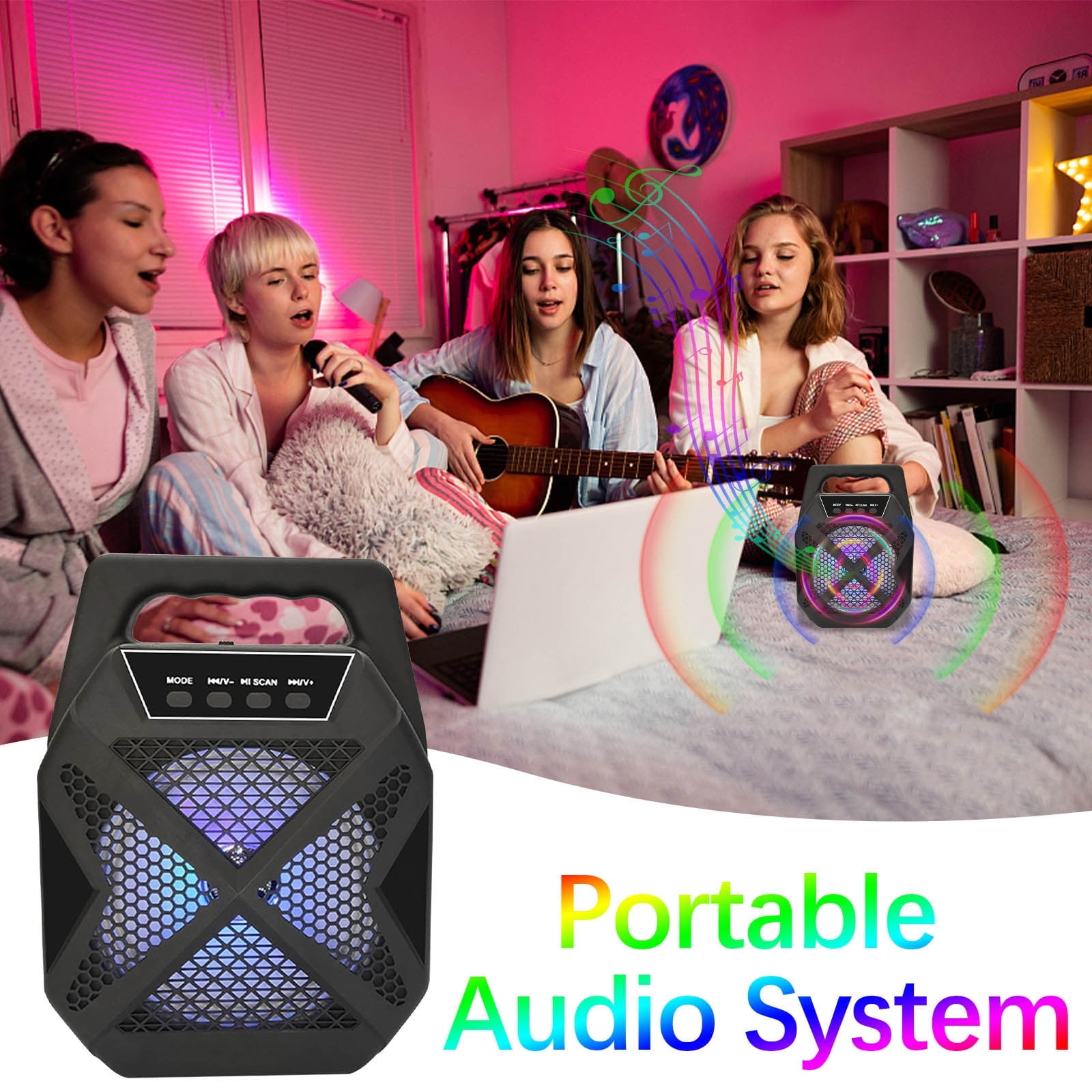 Opspring Speakers Wireless Bluetooth Speaker Portable Outdoor Speaker High Volume Microphone ...