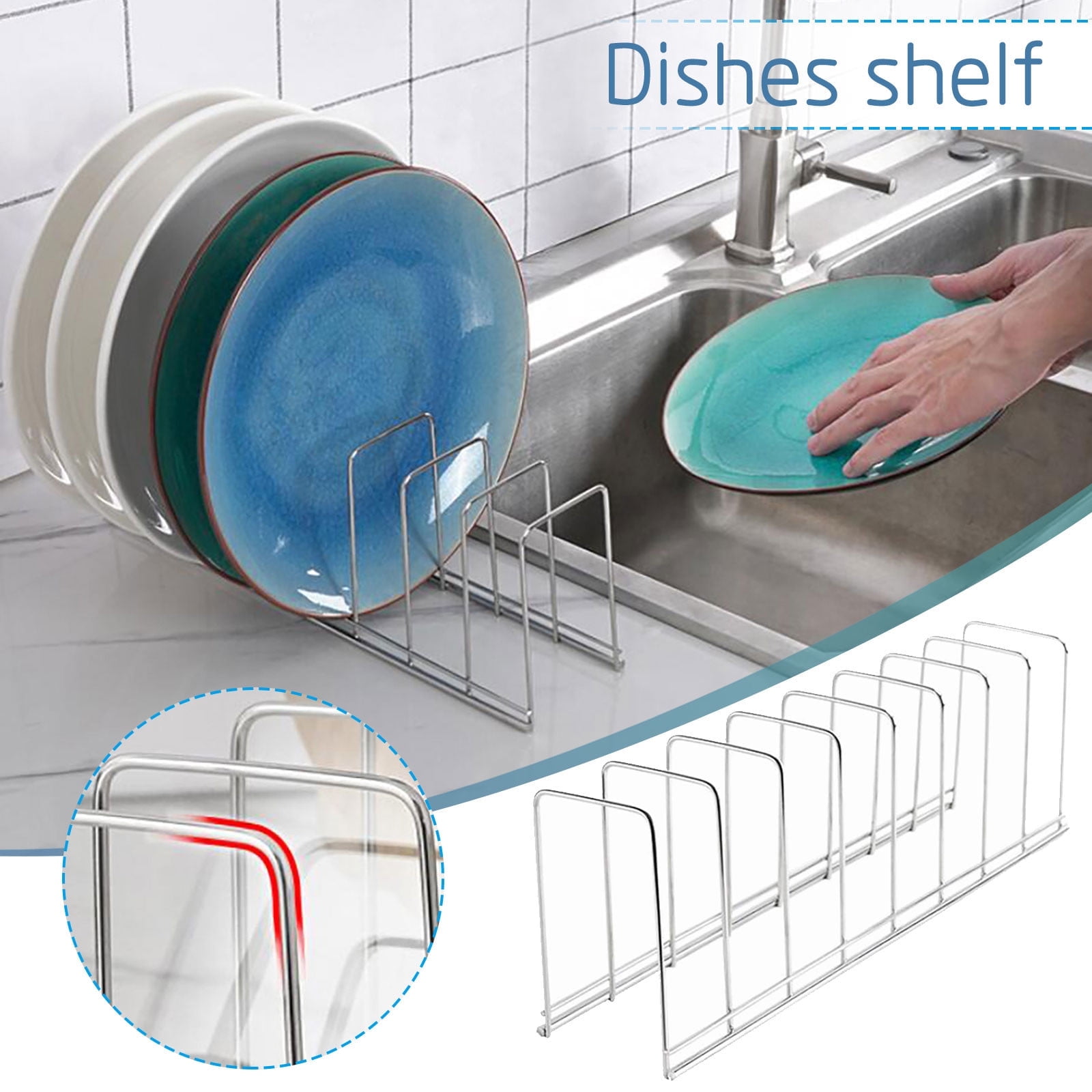 Opspring Stainless Steel Kitchen Storage Table Top Dish Arrangement And ...