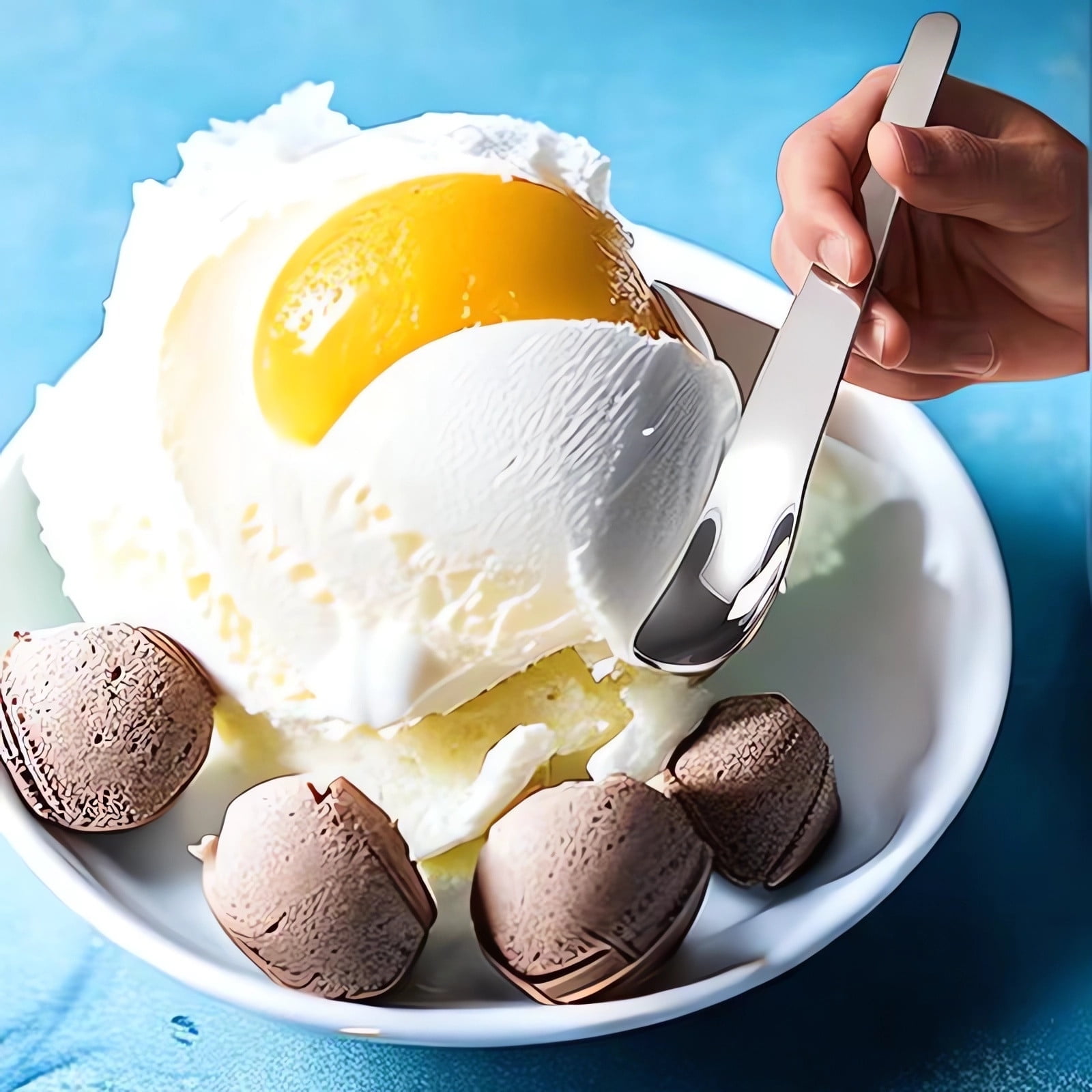 Opspring Stainless Steel Long Handle Flat Spoon for Versatile Kitchen ...