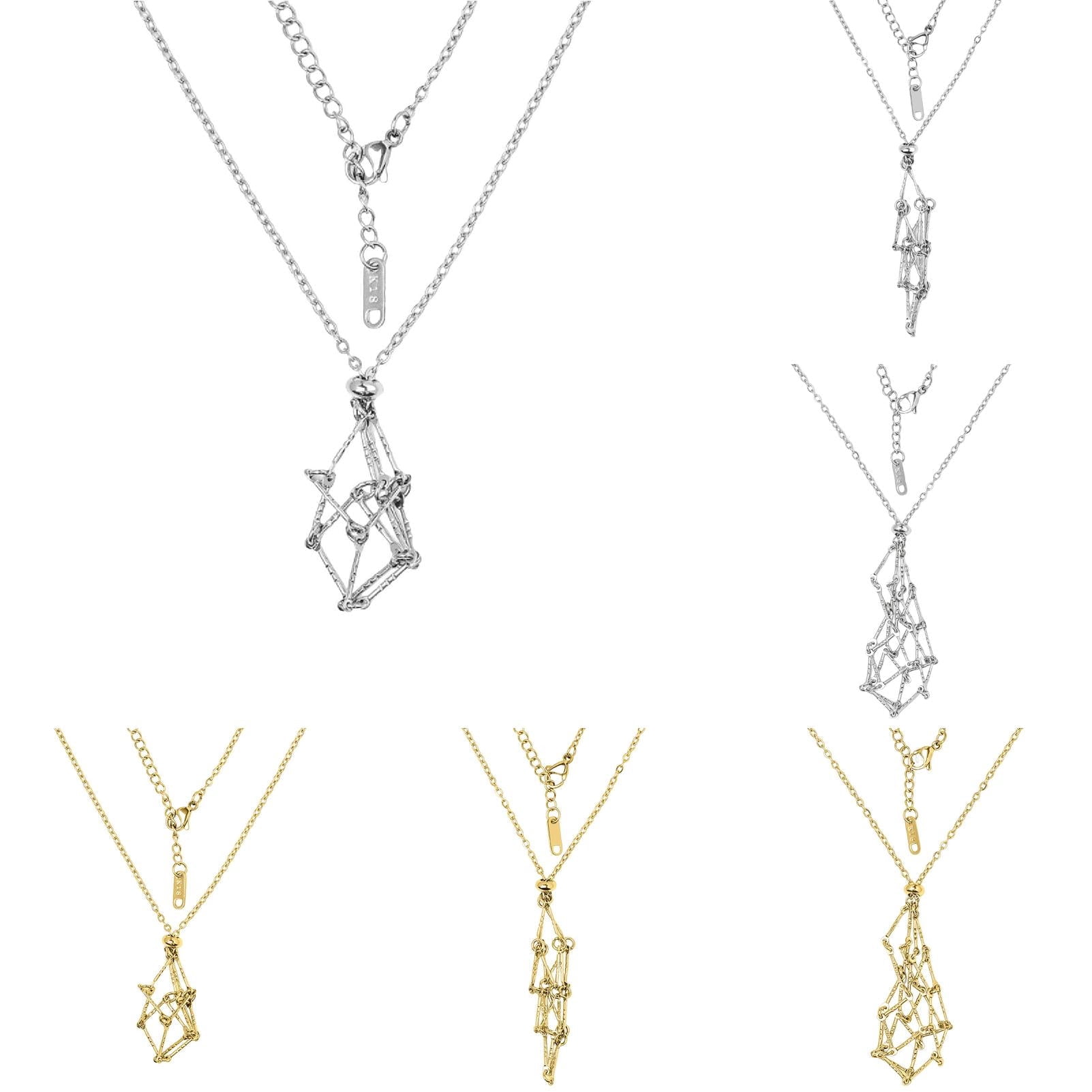 Opspring Stone Holder Necklace Adjustable Cage Necklace Adjustable ...
