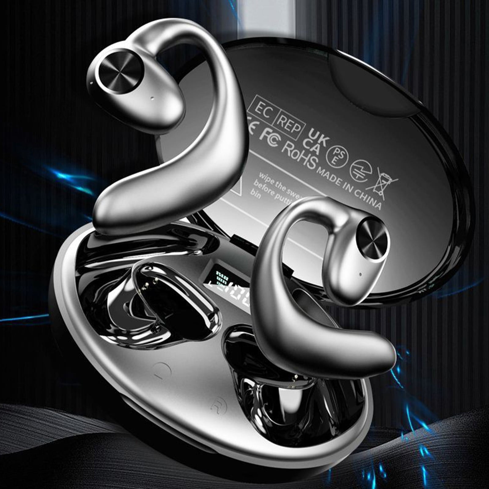 Opspring Wireless Earbuds Bluetooth Headphones With LED Display Built ...