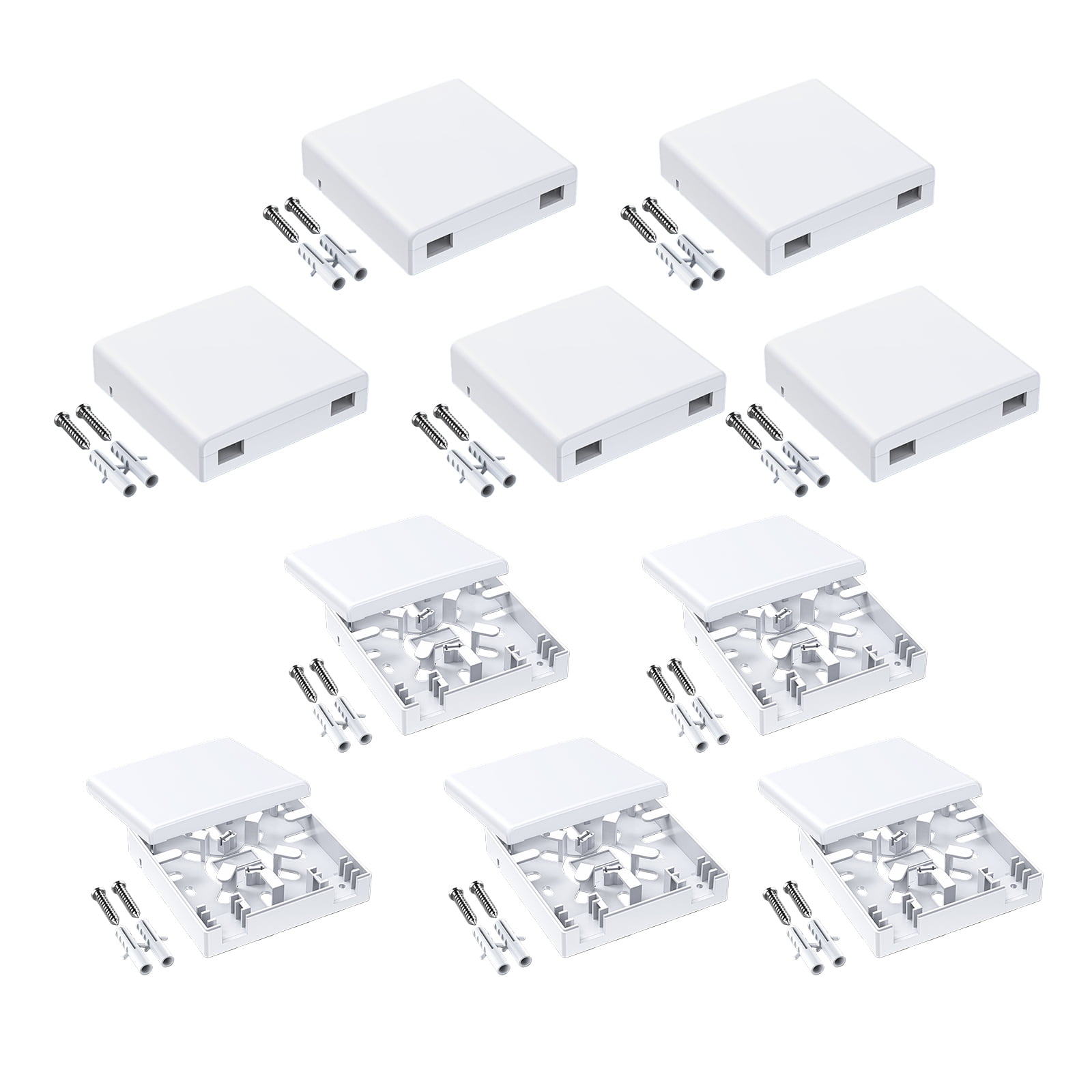 Optal Fiber Junction Box Fiber Opt Wall Plate Wide Compatible for 86 ...