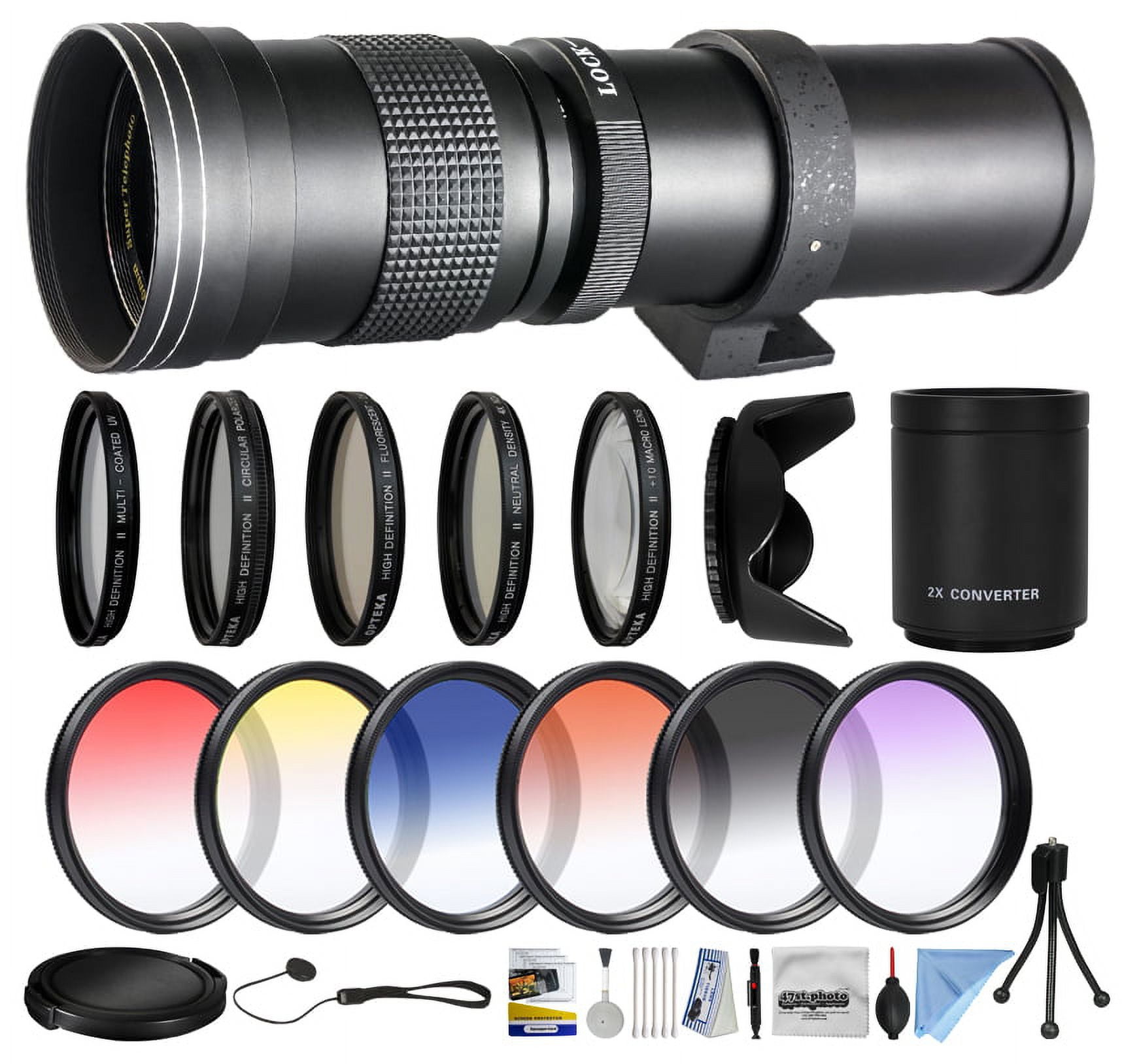 Opteka 420 1600mm HD Telephoto Lens Bundle for Canon EOS SLR DSLR ...