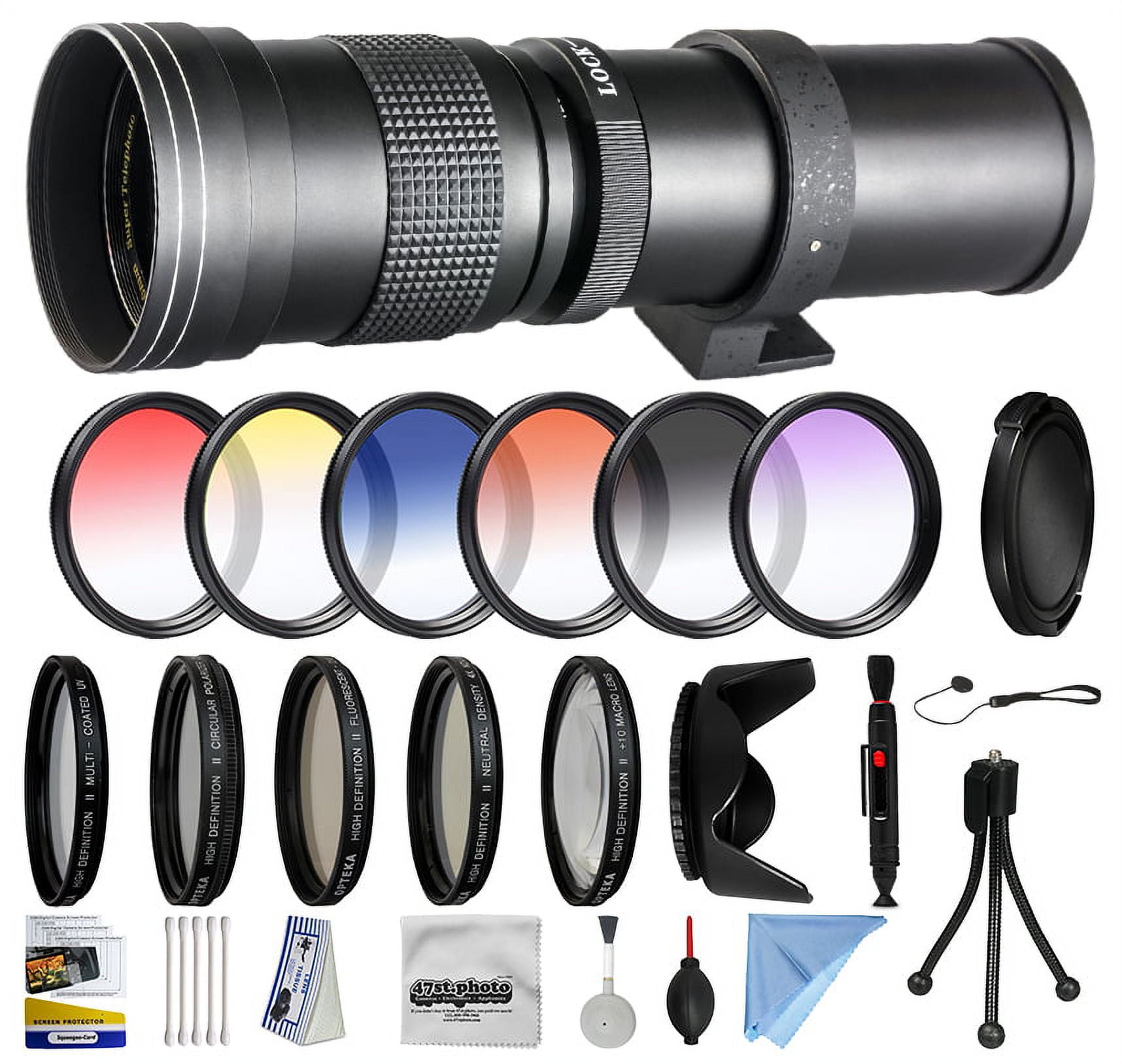 Opteka 420 800mm HD Telephoto Lens Bundle for Canon EOS SLR DSLR ...