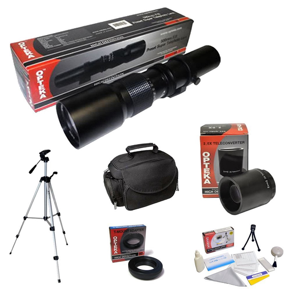Opteka 500mm-1000mm Telephoto Lens Kit T Mount for Canon EOS 80D, 77D ...