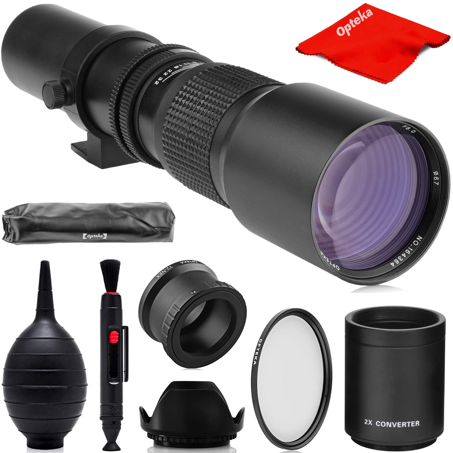 Opteka 500mm/1000mm f/8 Manual Telephoto Lens for Sony E-Mount Alpha a9 ...