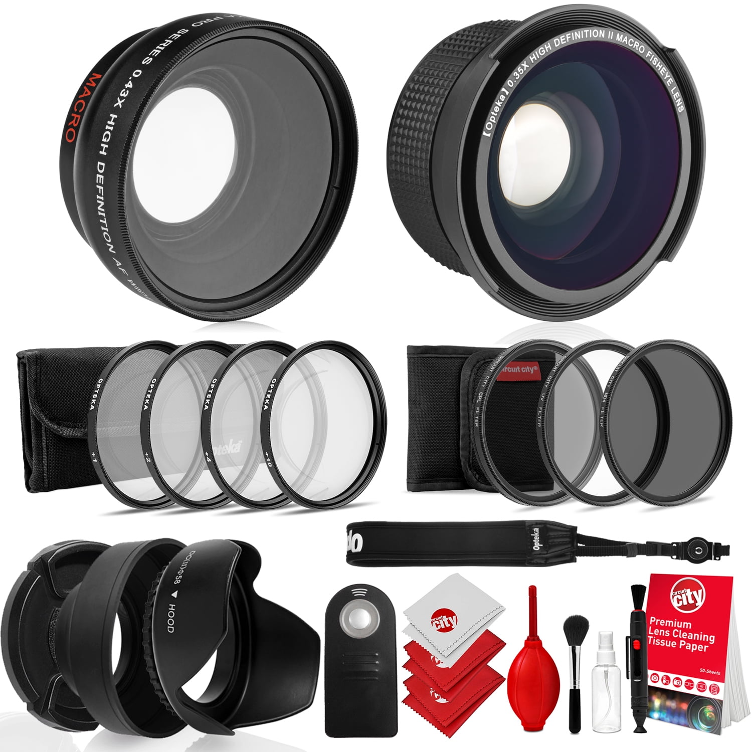 Opteka 52mm 0.43X HD Wide Angle Lens with Macro For Nikon DSLR Bundle ...