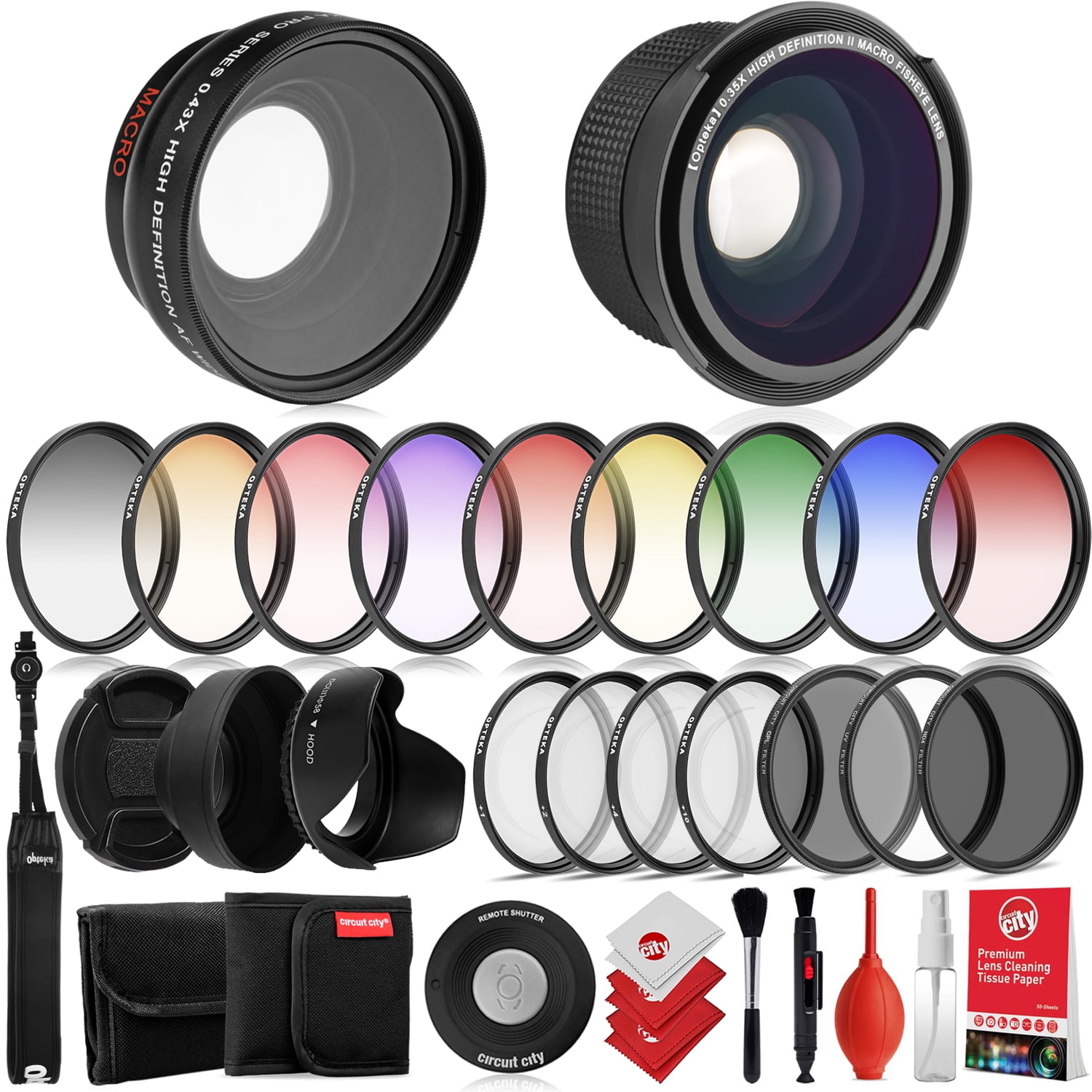 Opteka 58mm 0.35X HD Super Wide Angle Panoramic Macro Fisheye Lens with ...
