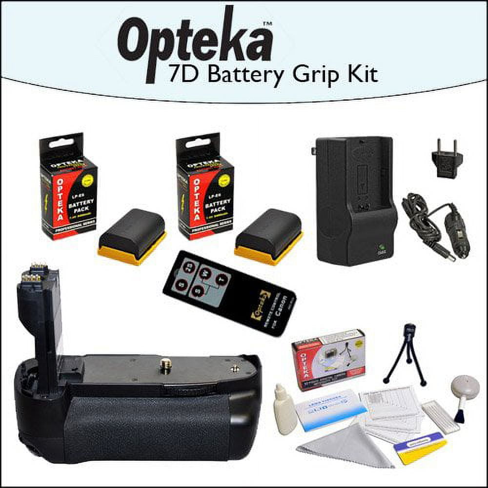 Opteka Battery Pack Grip / Vertical Shutter Release with 2 Opteka LP-E6 ...