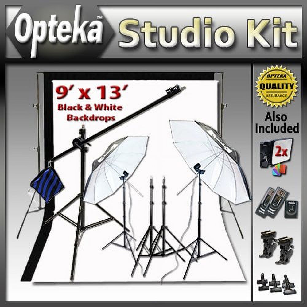 Opteka Portrait Studio Starter Kit with Heavy-Duty Photo Backdrop ...
