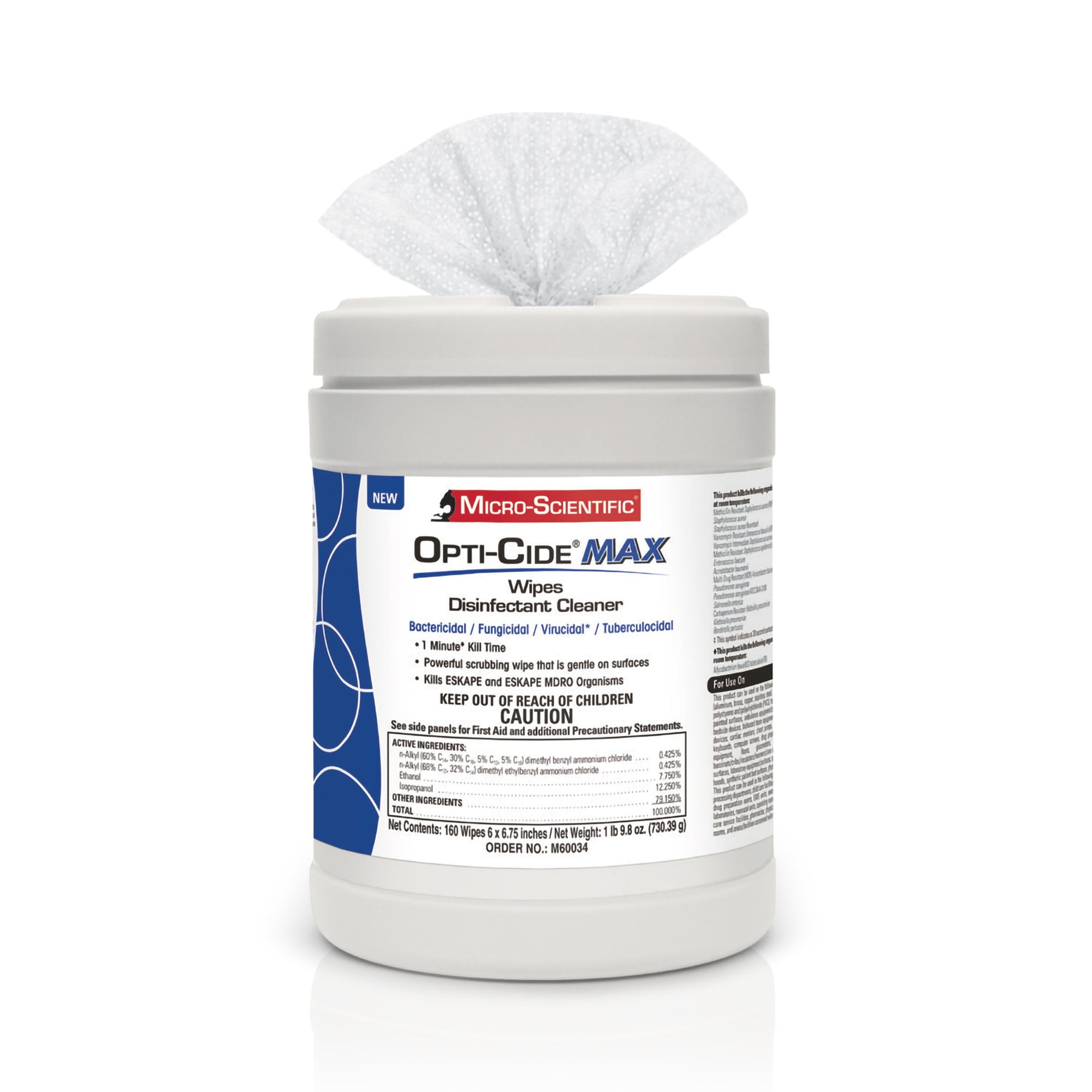 Opti-Cide Max Sanitizer Wipe, Germ Killer, Alcohol Scent, 160ct ...
