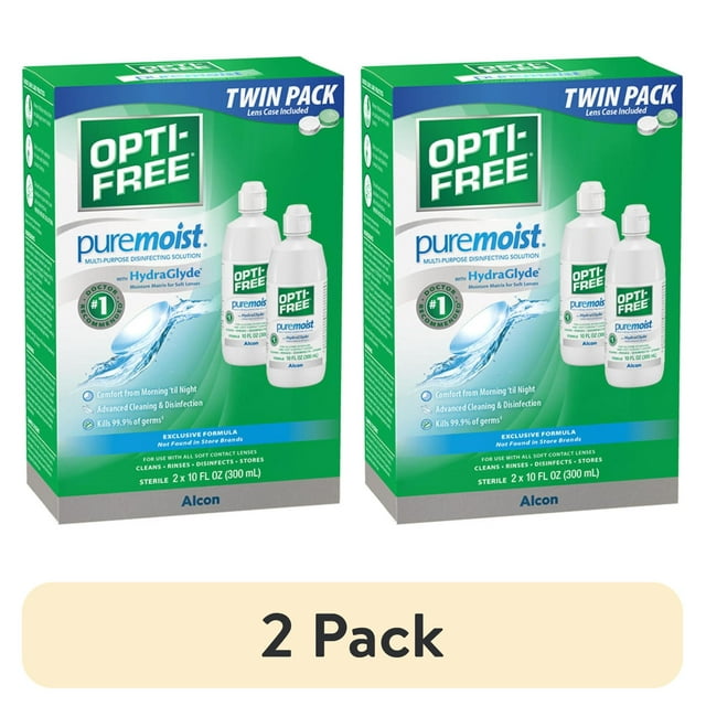 (2 pack) Opti-Free Puremoist Multi-Purpose Contact Lens Liquid Solution ...