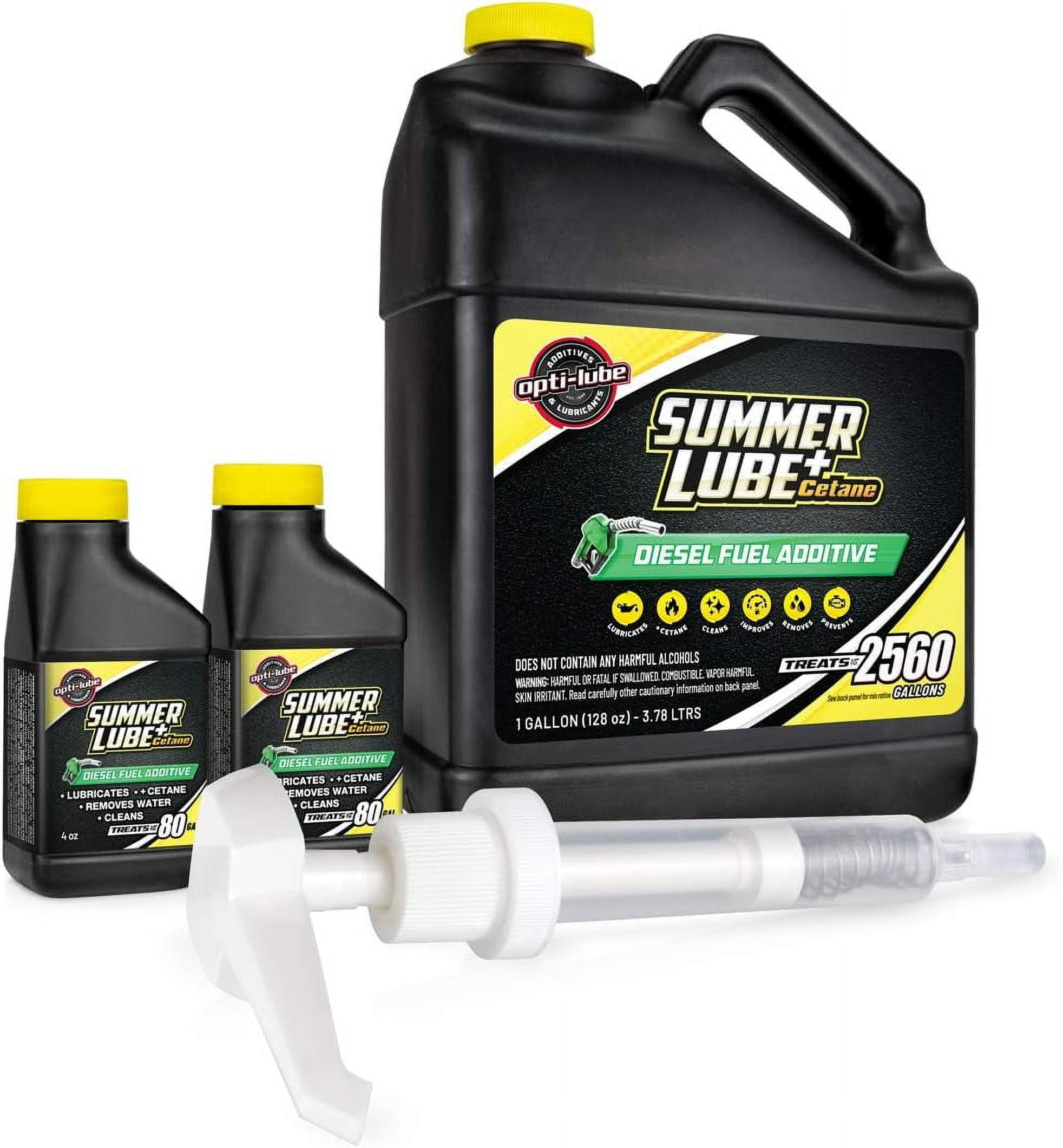 Opti-Lube Summer+ Cetane Formula Diesel Fuel Additive: 1 Gallon with Accessories (HDPE Plastic ...