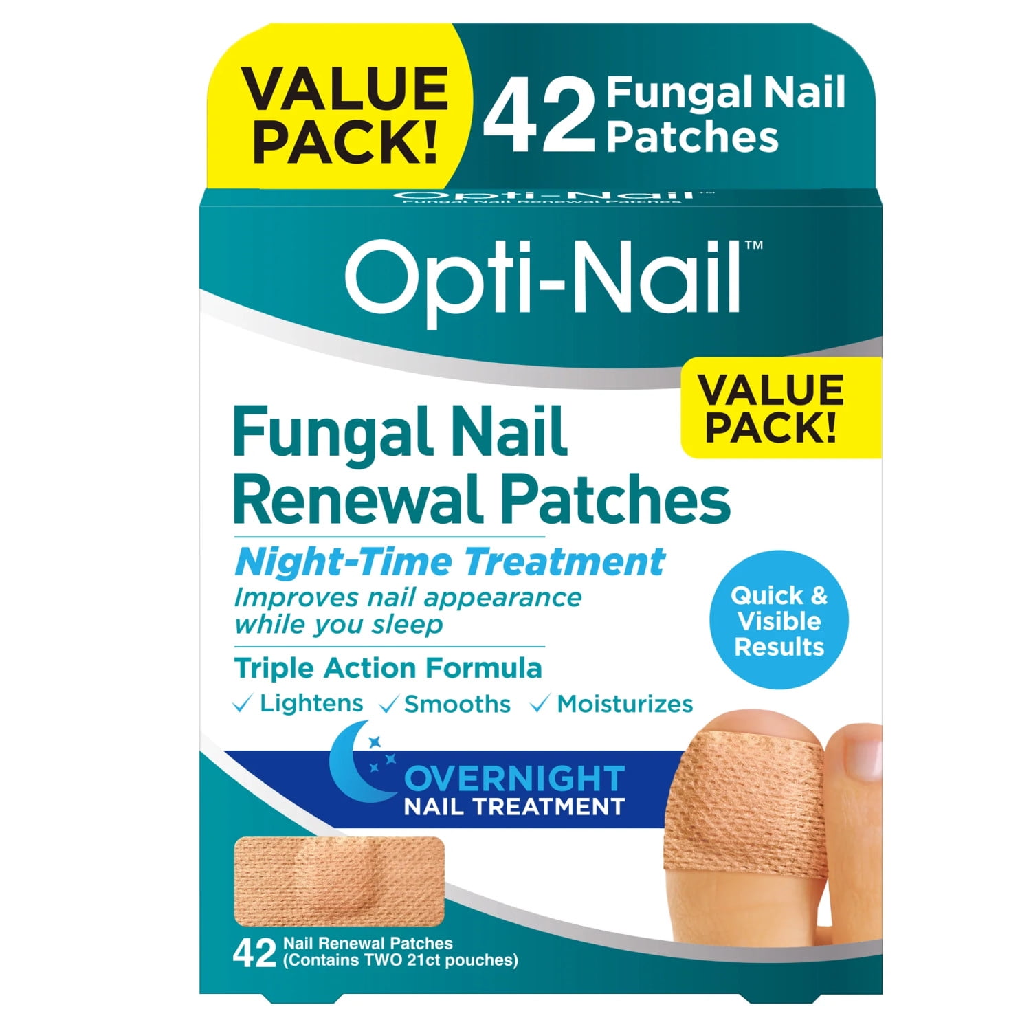 Opti-Nail™ Fungal Nail Renewal Patches, Night-Time Treatment Improves ...