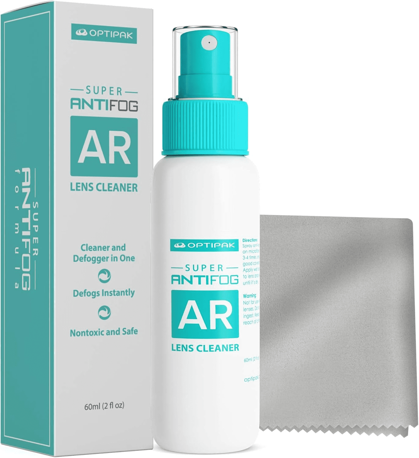 OptiPak Anti Fog Spray for Glasses - Eyeglass Lens Cleaner Spray 120ml ...