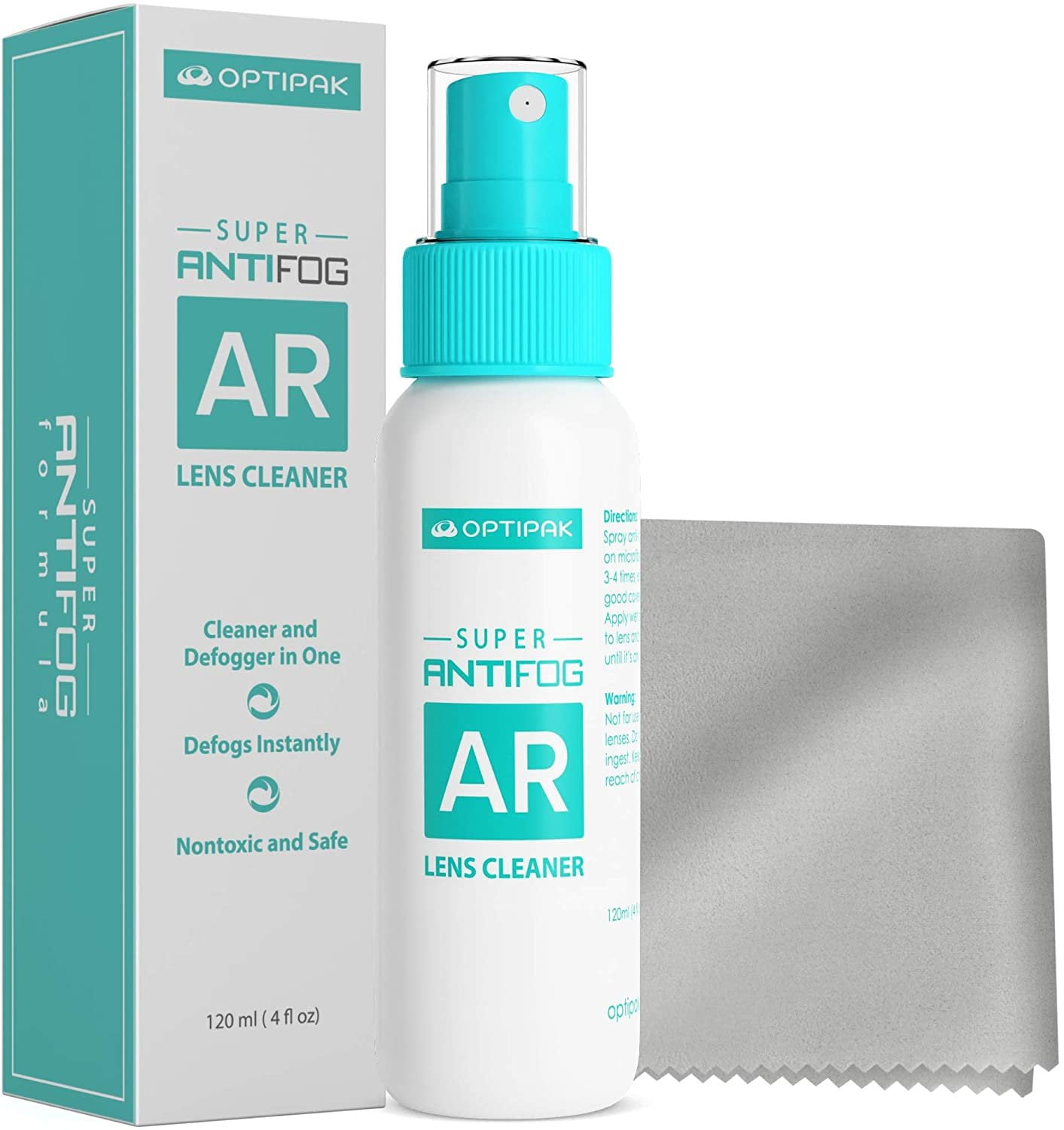 OptiPak Anti Fog Spray for Glasses - Eyeglass Lens Cleaner Spray 120ml/4oz - Walmart.com